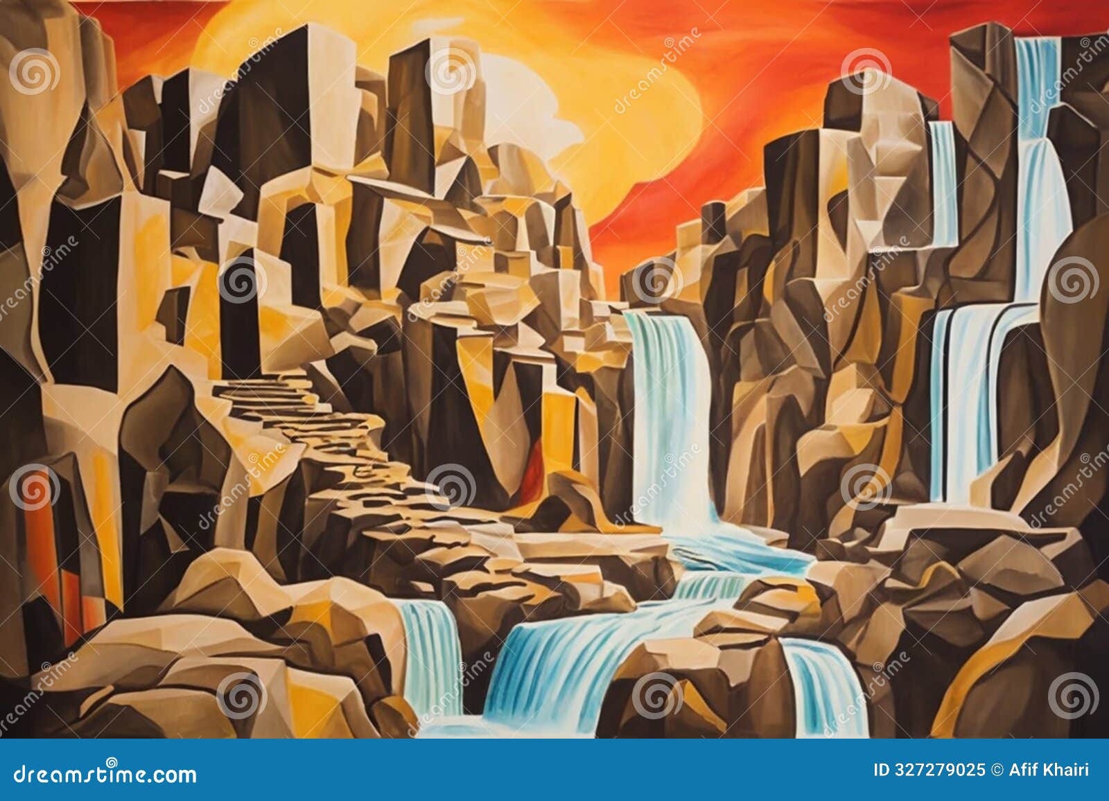 Echoes of the Falls: Nature S Perpetual Ballet. Stock Illustration ...