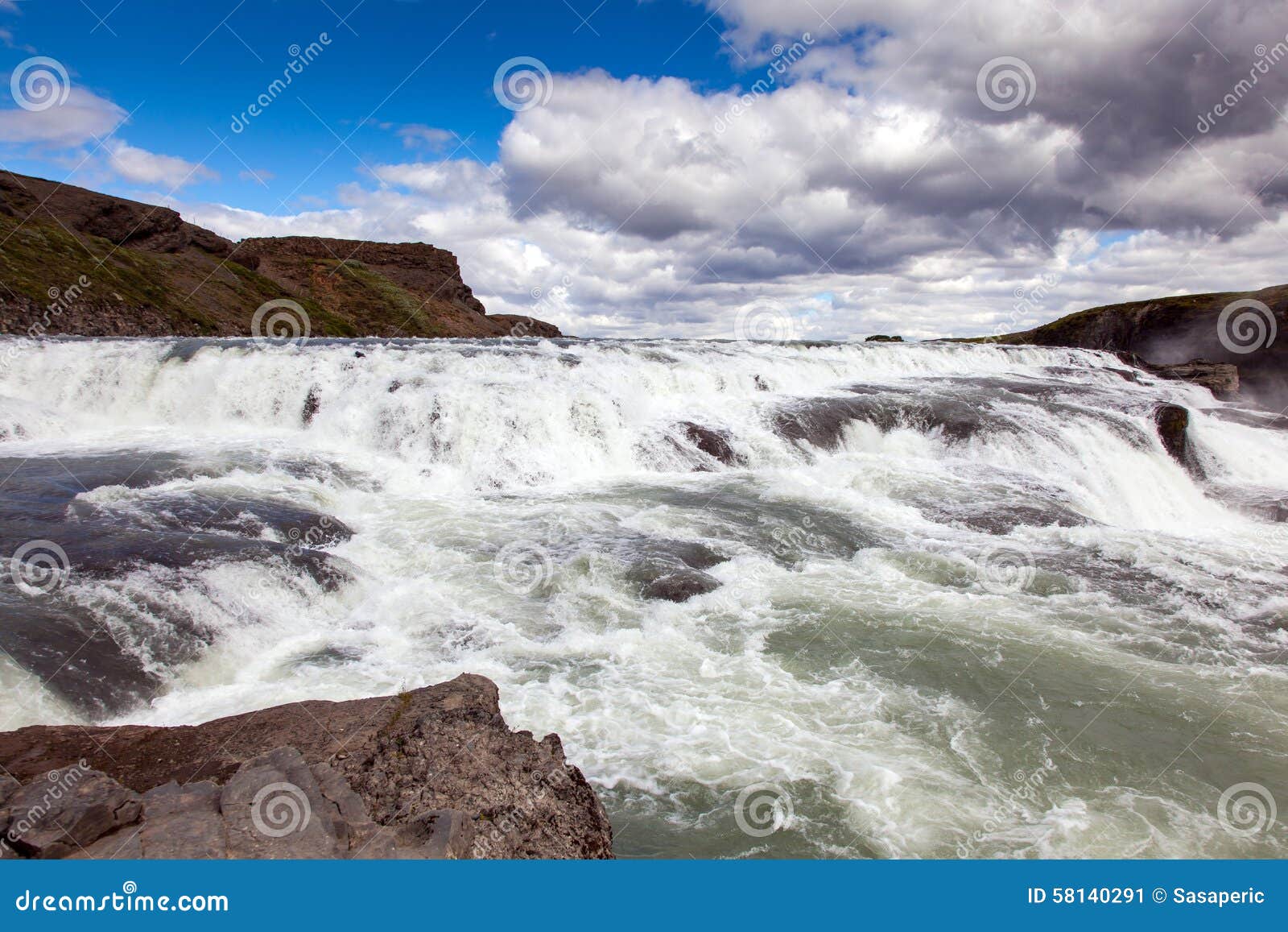 Waterfall in the Golden Circle of Iceland Stock Image - Image of ...