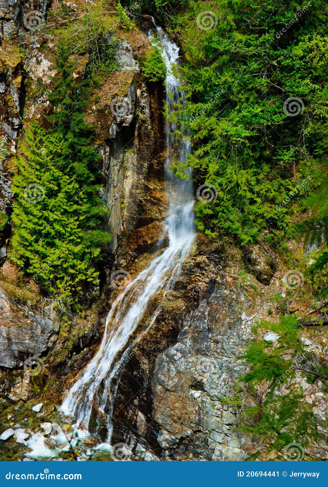 Waterfall, Gorge Creek, North Cascades, Washington Stock Image - Image ...