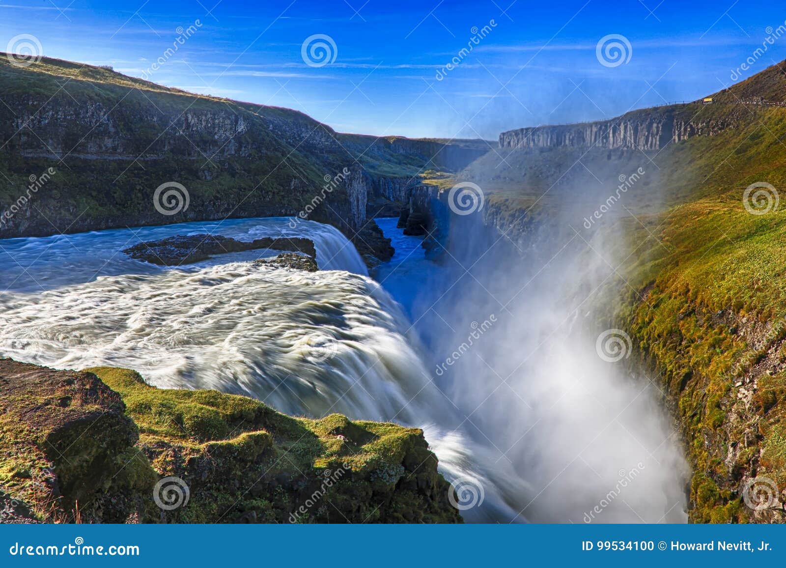 Waterfall and Gorge in Iceland Stock Photo - Image of lutheran, middle ...