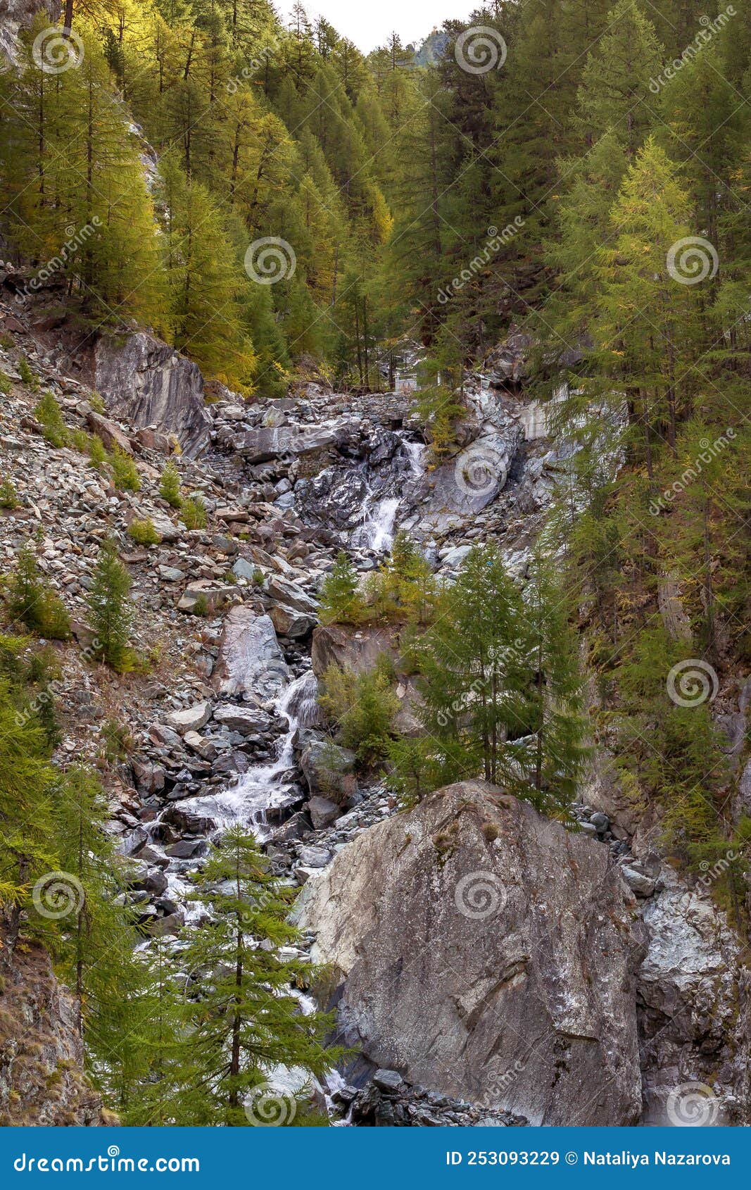 Waterfall at Gorner Gorge, Zermatt, Switzerland Stock Image - Image of ...