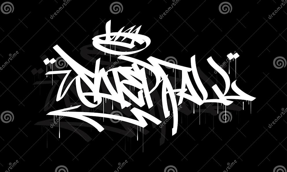 WATERFALL Graffiti Tag Style Design Stock Illustration - Illustration ...