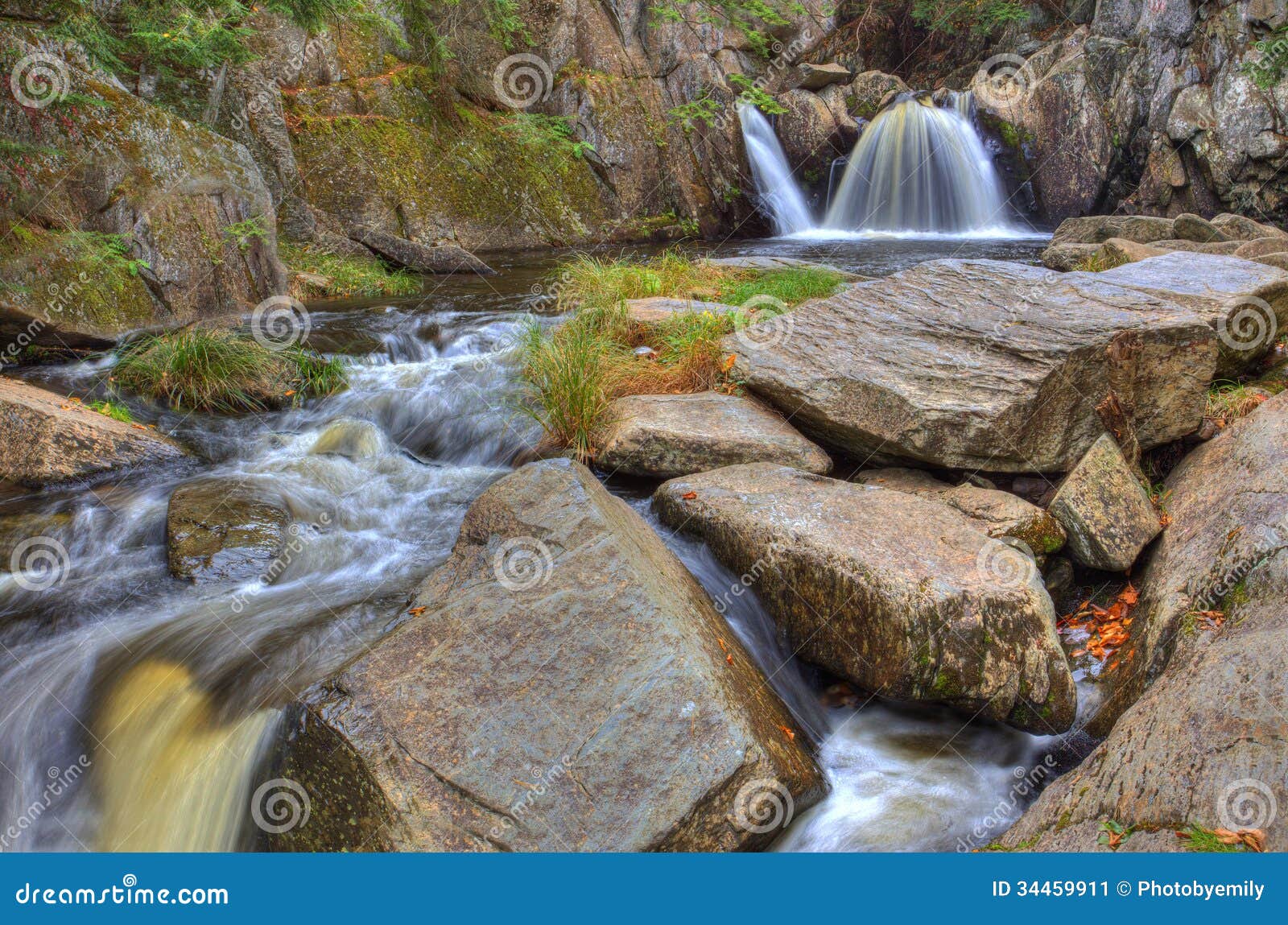 Waterfall with Granite Rocks Stock Image - Image of fall, cascade: 34459911