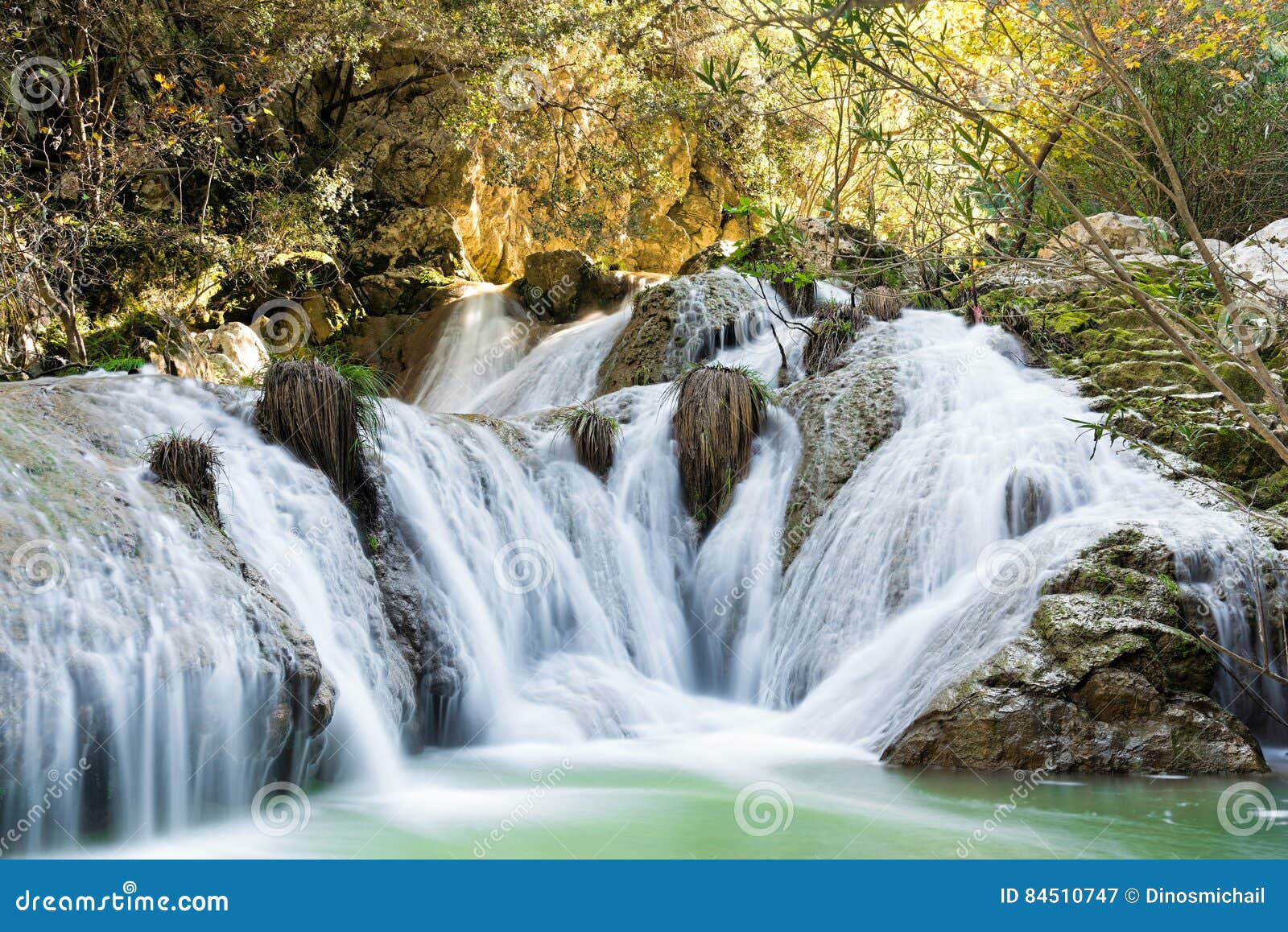 Waterfall in Greece stock image. Image of messenia, polylimnio - 84510747