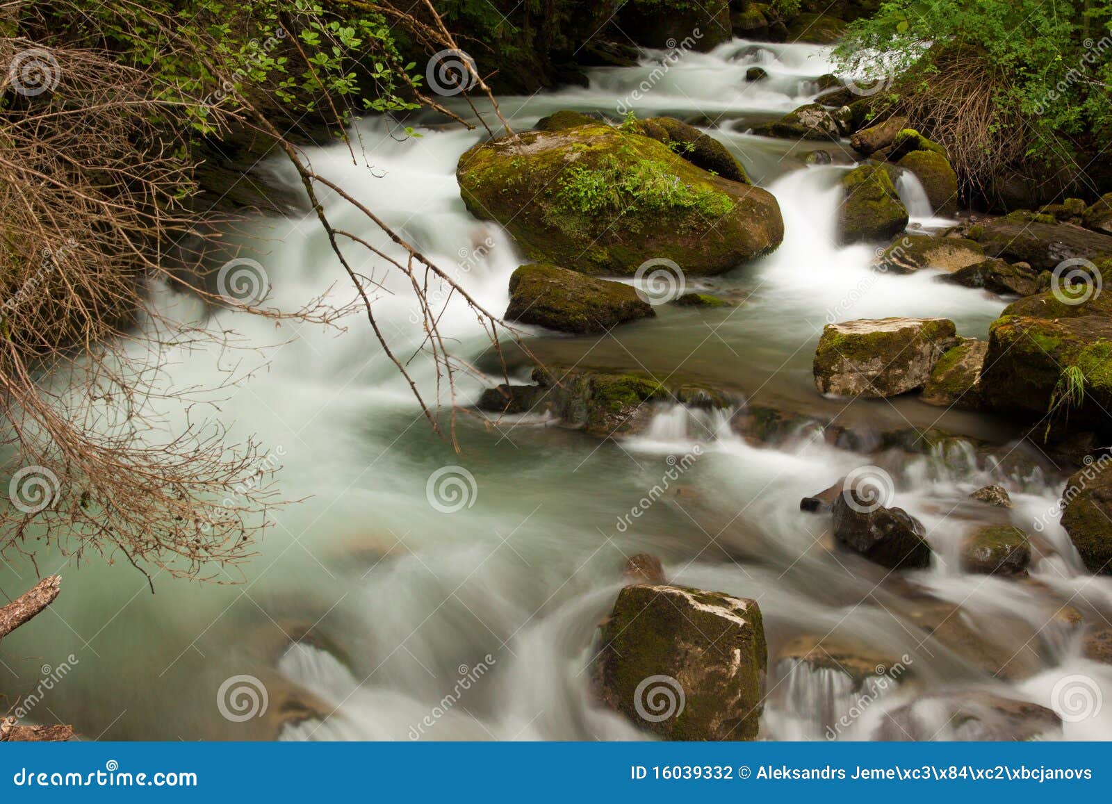 Waterfall in green nature stock photo. Image of outdoors - 16039332