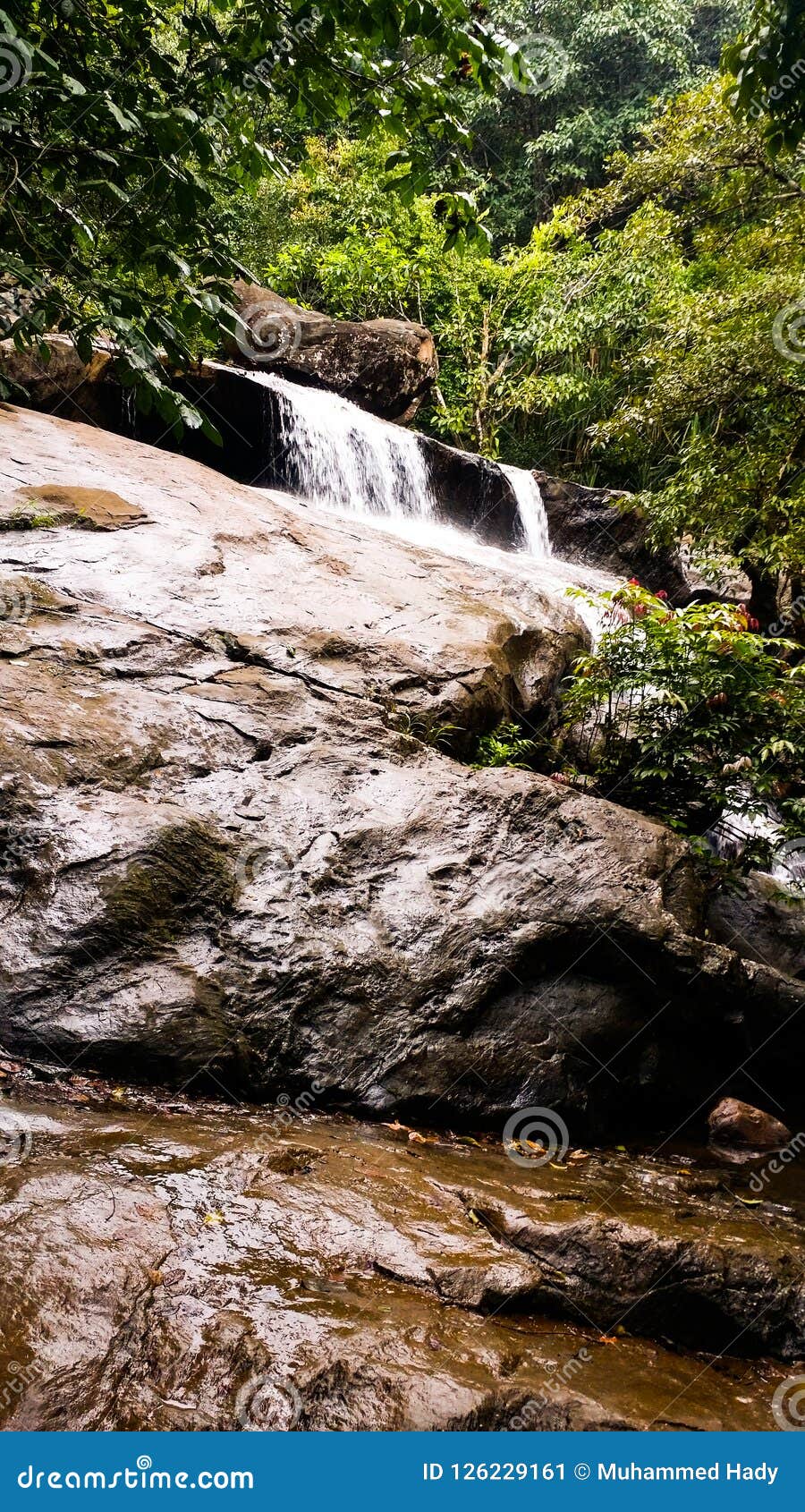 Waterfall stock image. Image of nature, greenery, rocks - 126229161