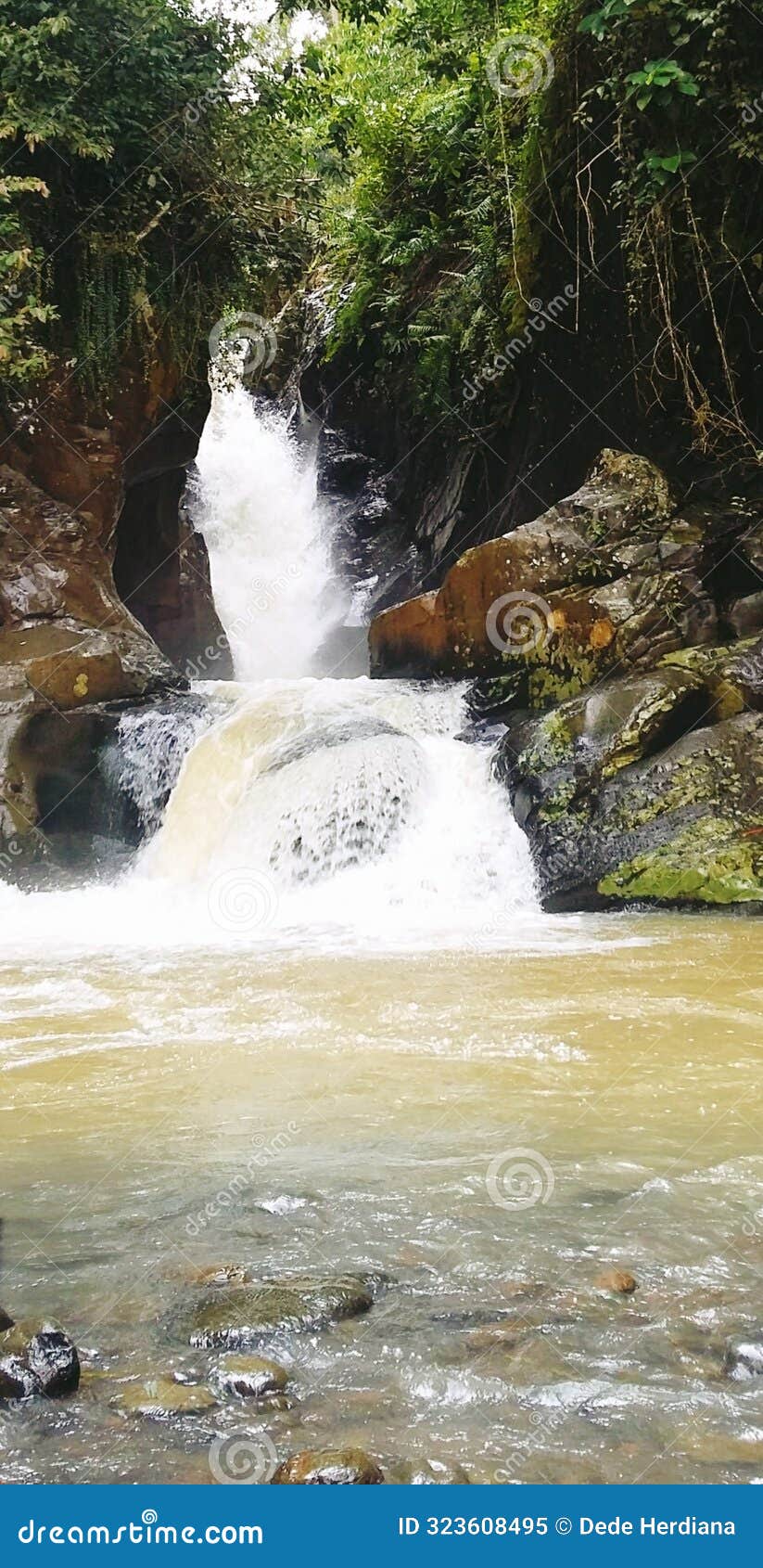 Waterfall at Gunung Putri after Heavy Rain Stock Image - Image of heavy ...