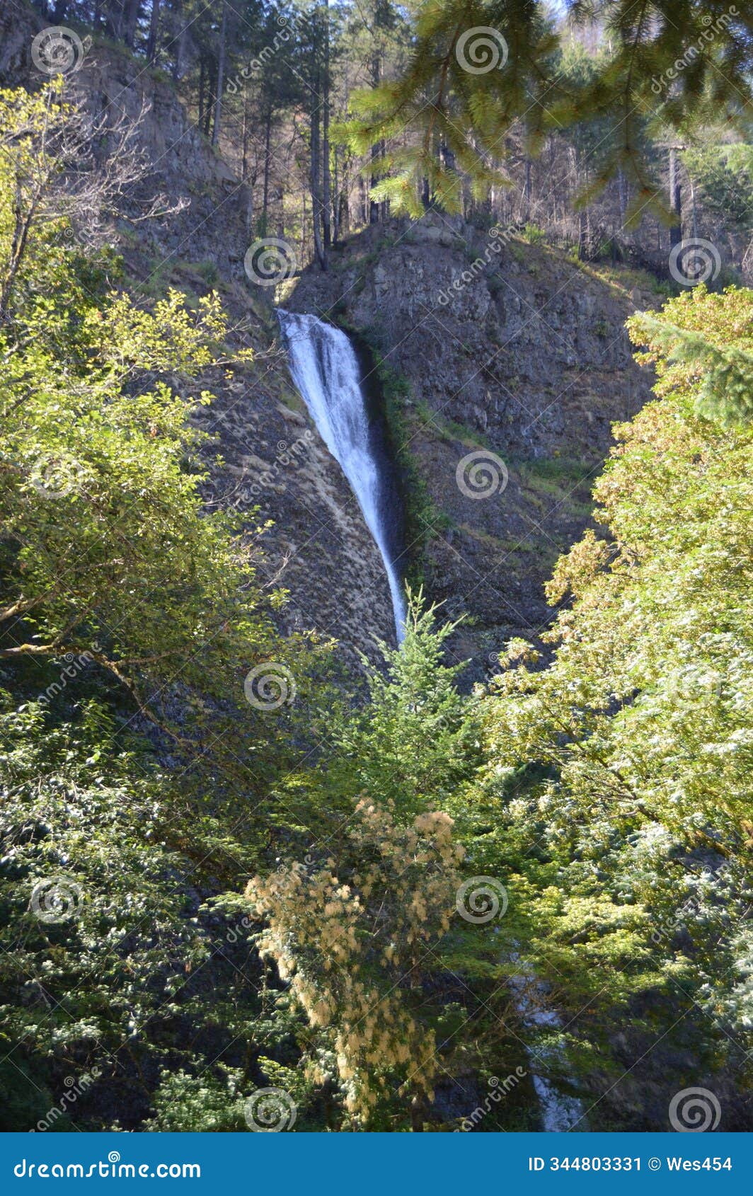 The Waterfall Has Cut a Wonderful Slice Out of the Rock Stock Image ...