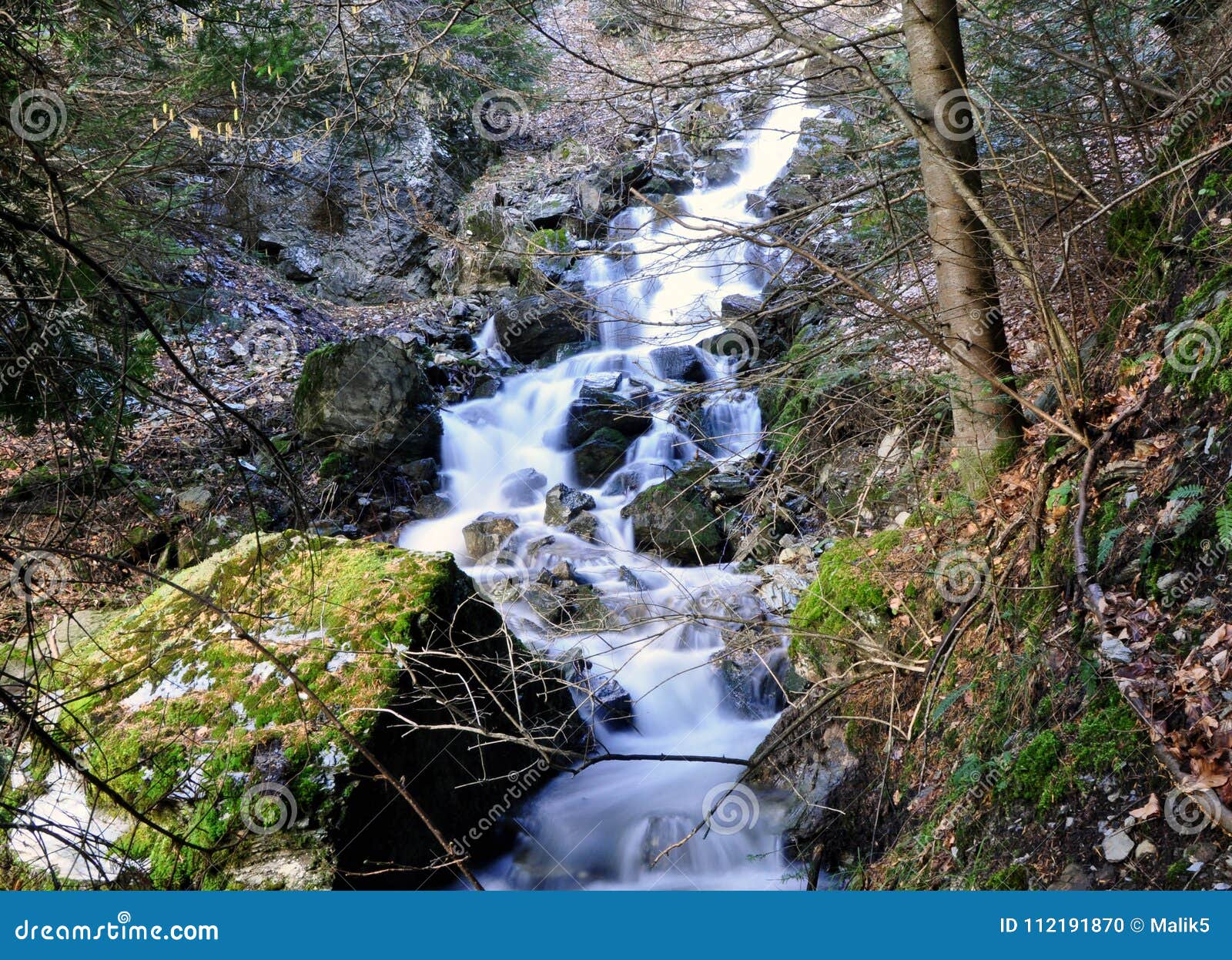 A Waterfall that Has Silky Smooth Texture Falling from a Height Stock ...
