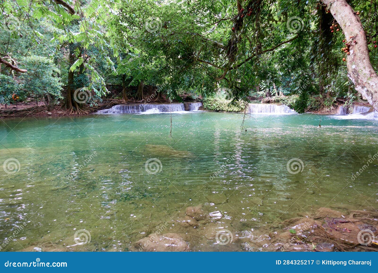 The Waterfall Has Streams and Streams Flowing Like Small Waterfalls in ...