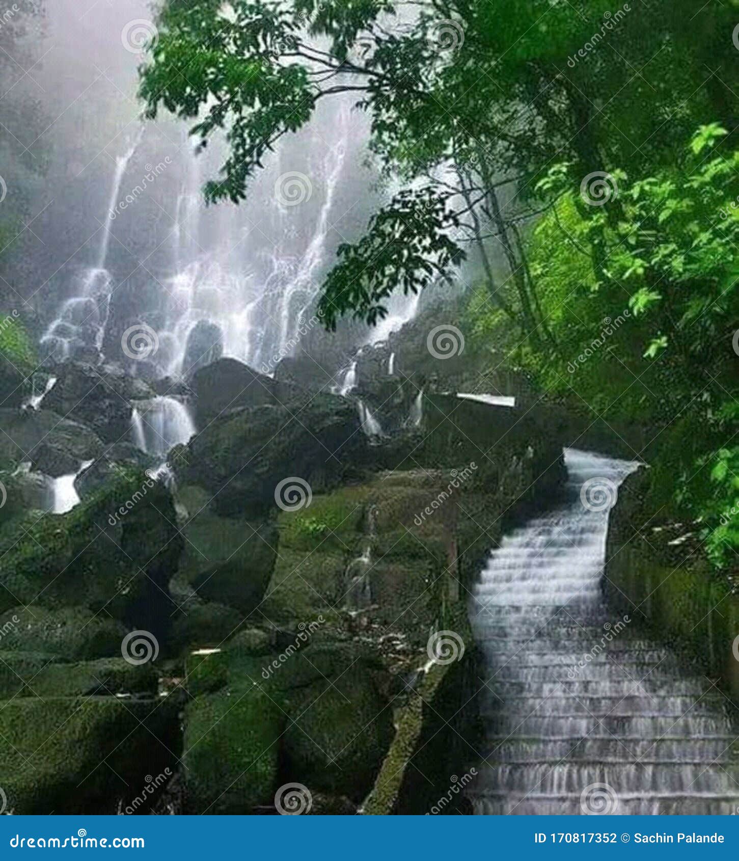 Waterfall in heaven stock photo. Image of water, nice - 170817352