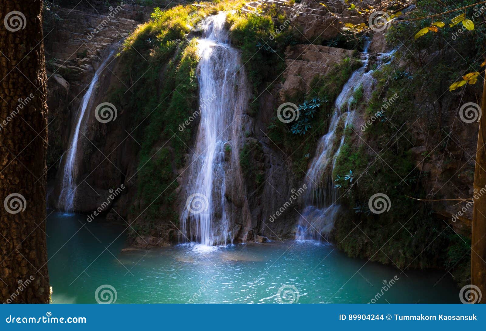 Waterfall of heaven stock photo. Image of flowing, winter - 89904244