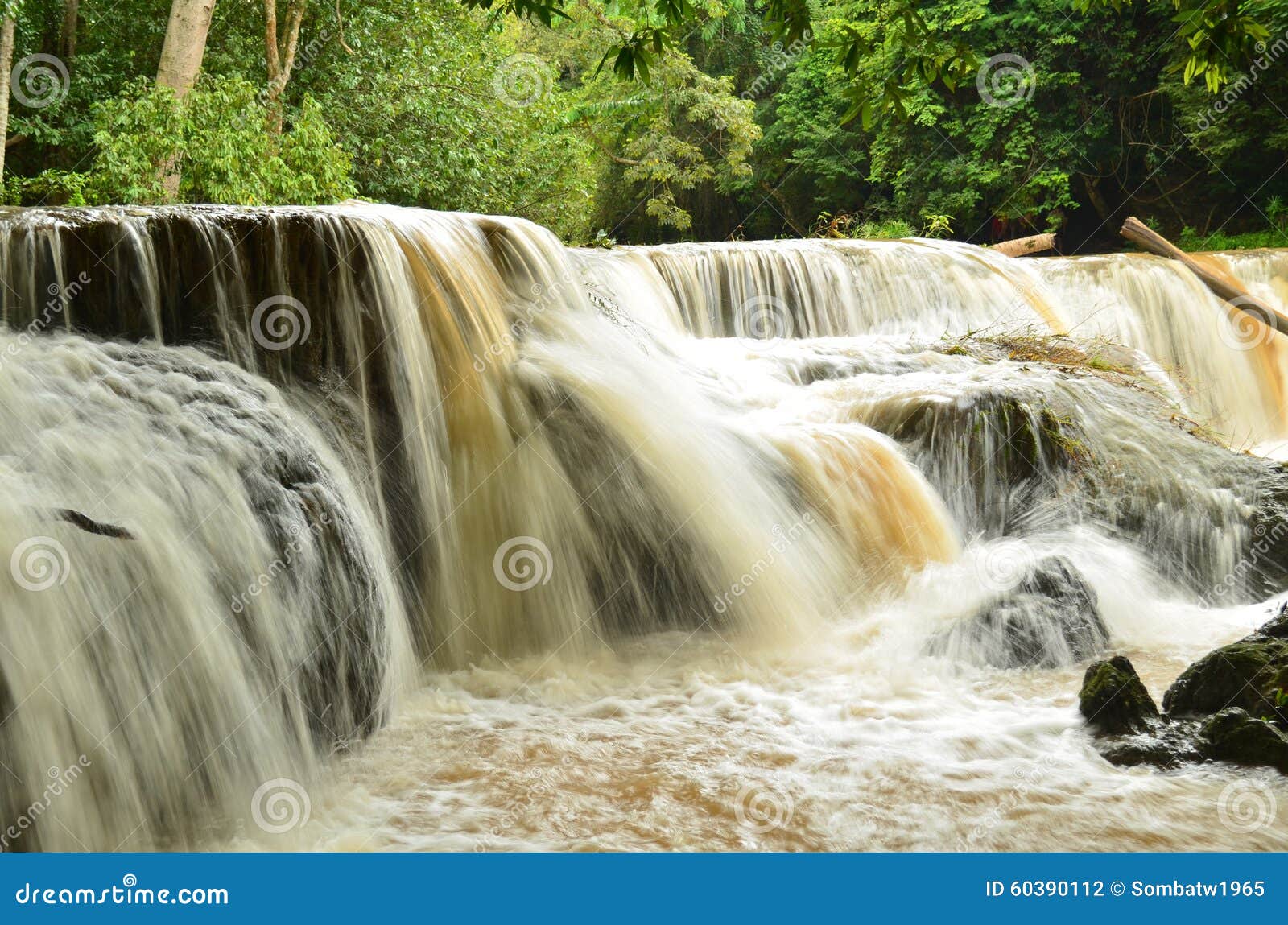 Waterfall after Heavy Rain stock photo. Image of environment - 60390112