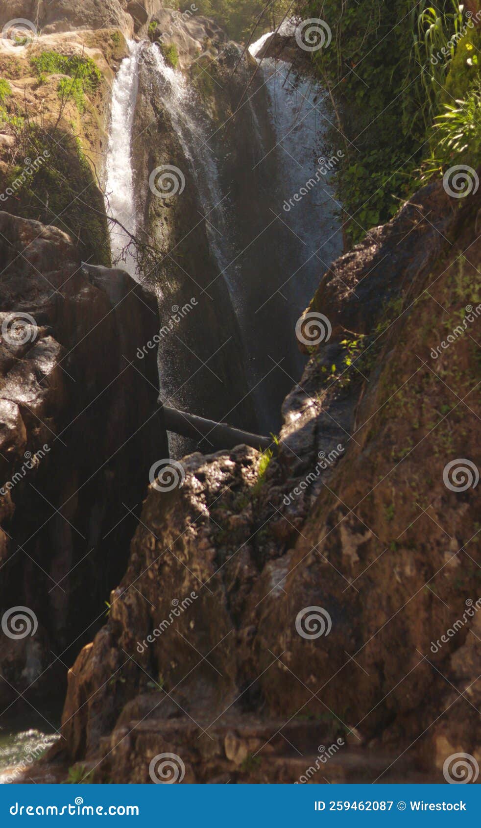 Waterfall Hidden in the Forest Stock Image - Image of outdoors, stones ...