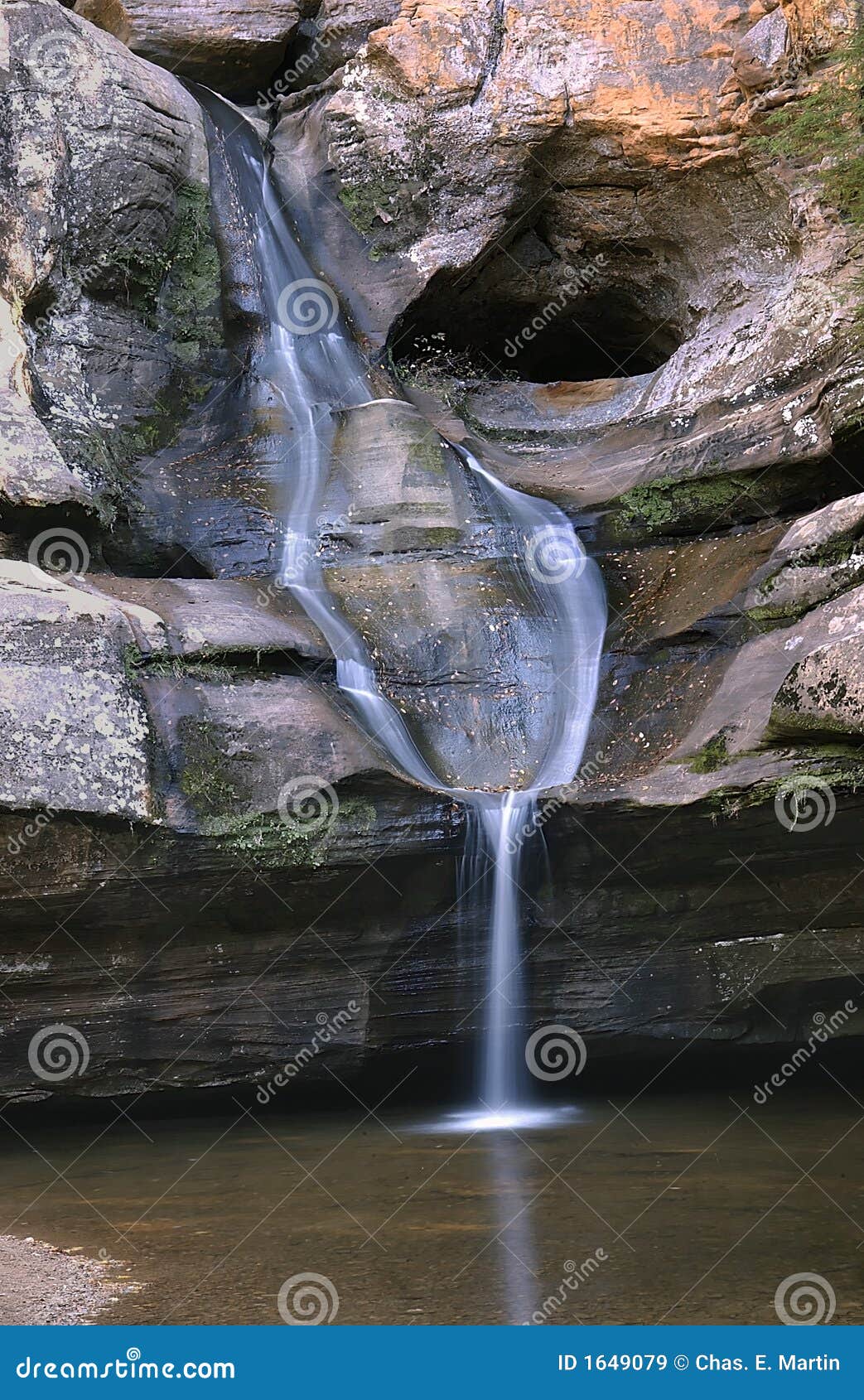 Waterfall at Hocking Hills S.P Stock Image - Image of delicate ...