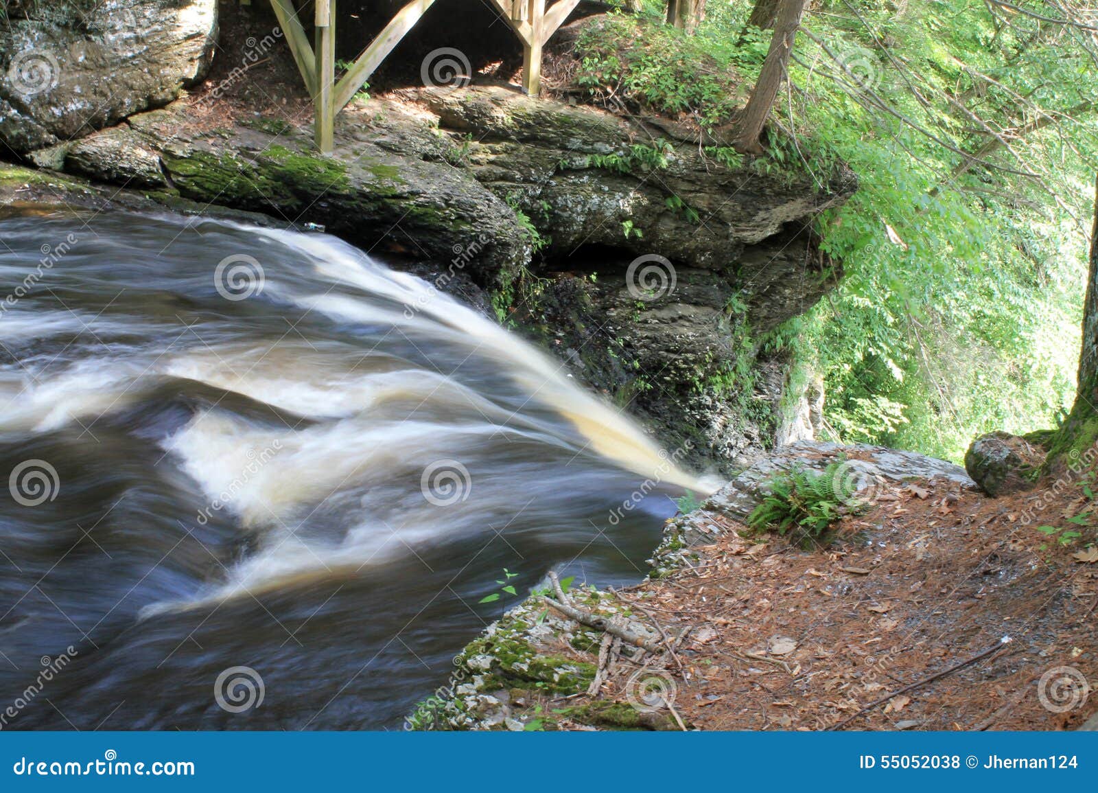 Bushkill falls Waterfall stock photo. Image of falls - 55052038