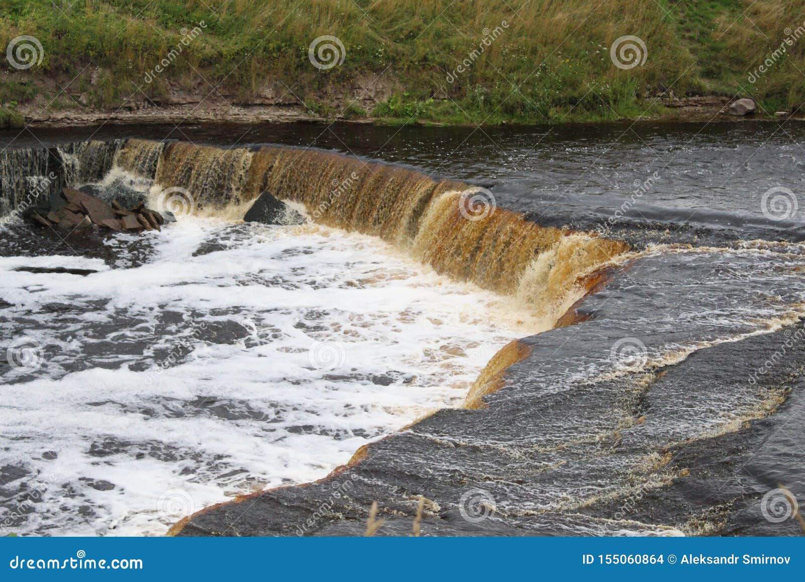 Waterfall with a Huge Current, Mountain Waterfall Stock Photo - Image ...