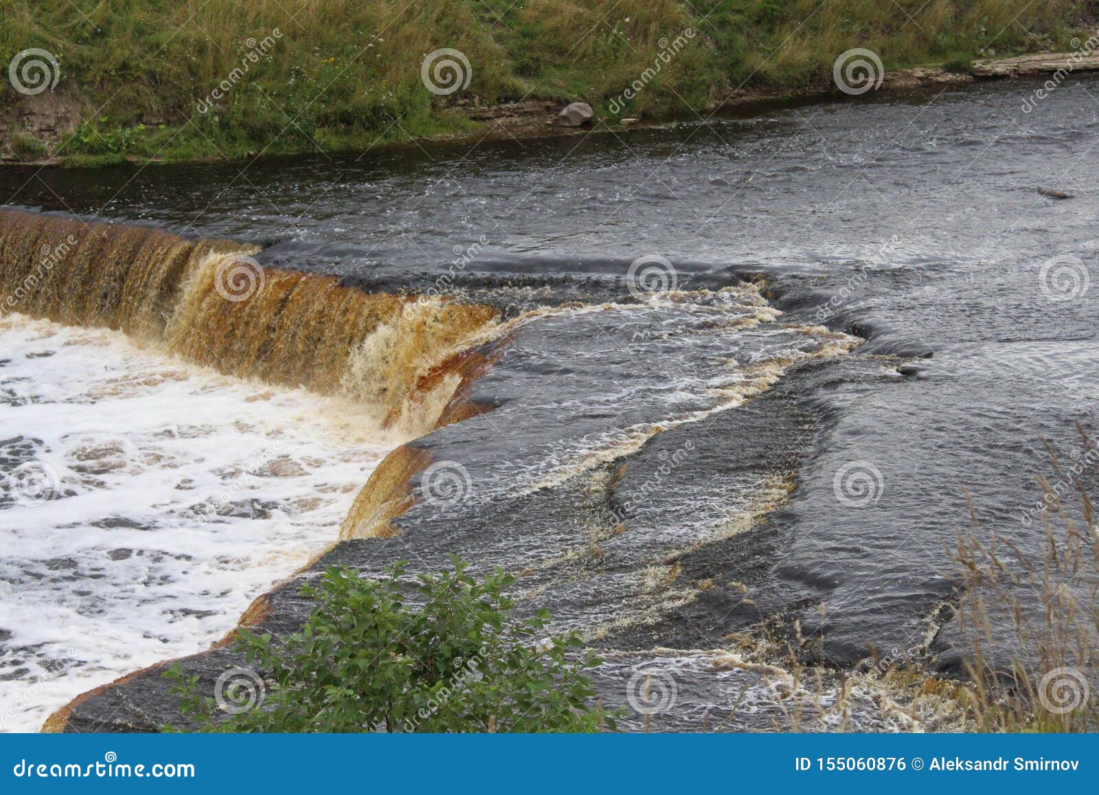 Waterfall with a Huge Current, Mountain Waterfall Stock Photo - Image ...