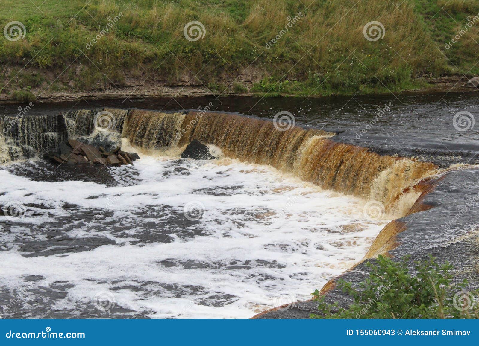 Waterfall with a Huge Current, Mountain Waterfall Stock Image - Image ...