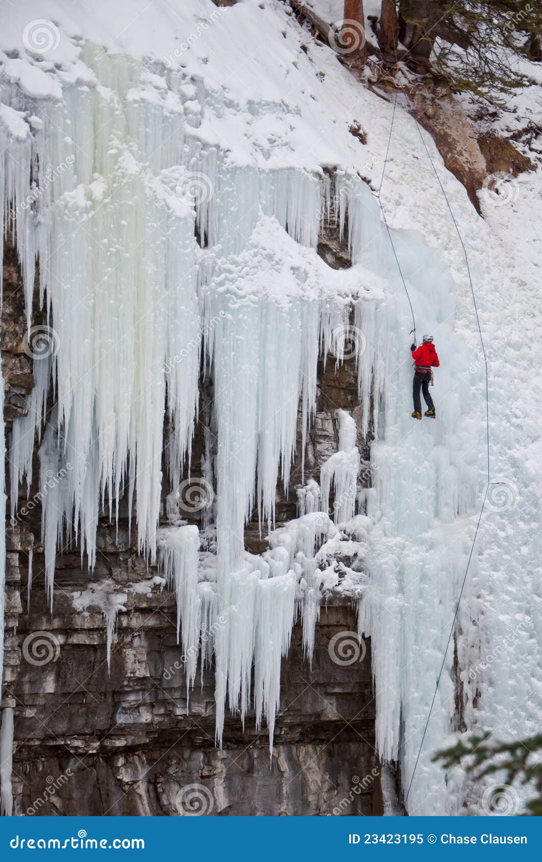 Waterfall Ice Climbing stock image. Image of heights - 23423195