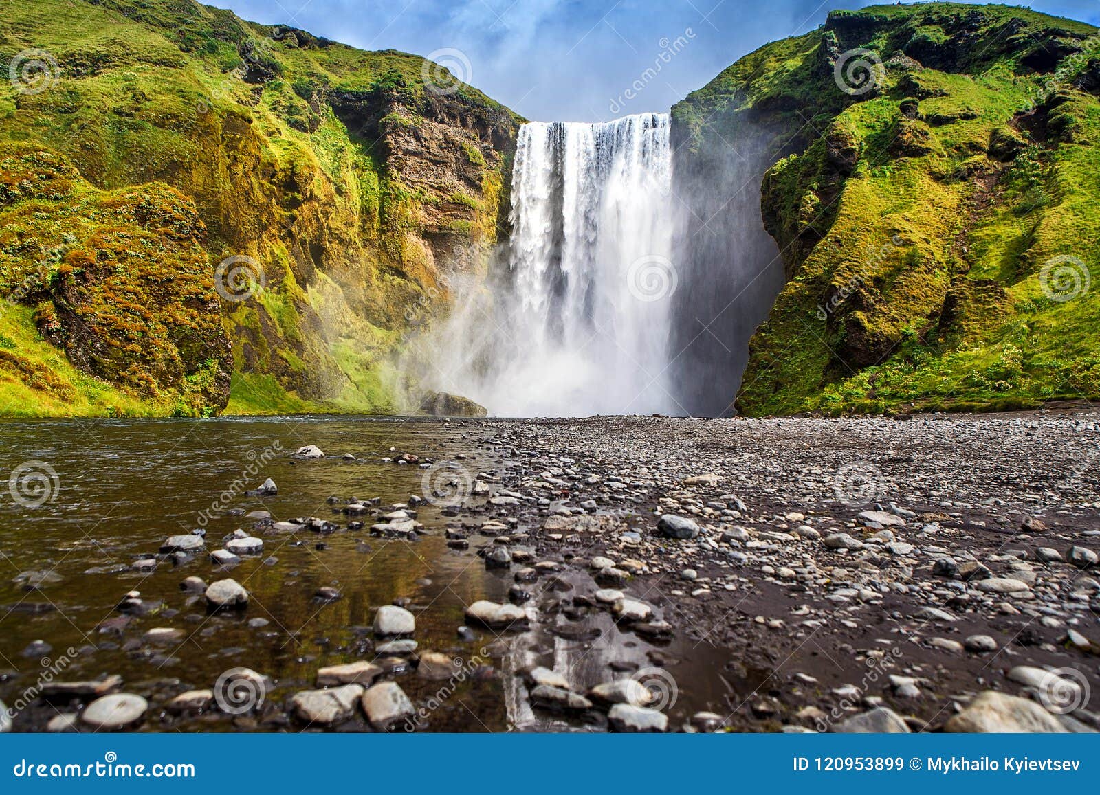 Waterfall in iceland stock image. Image of lanscape - 120953899