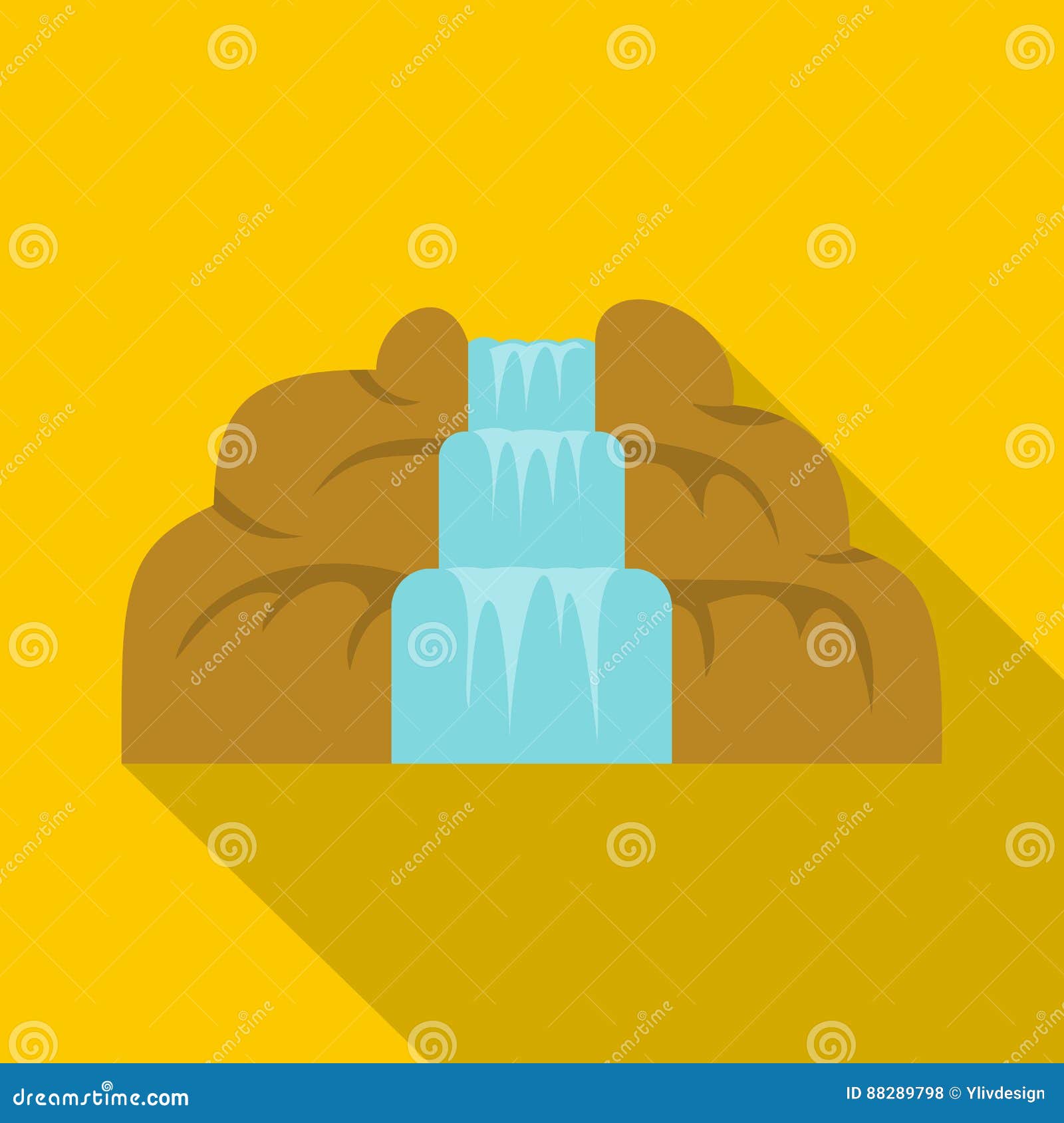 Waterfall icon, flat style stock vector. Illustration of vector - 88289798