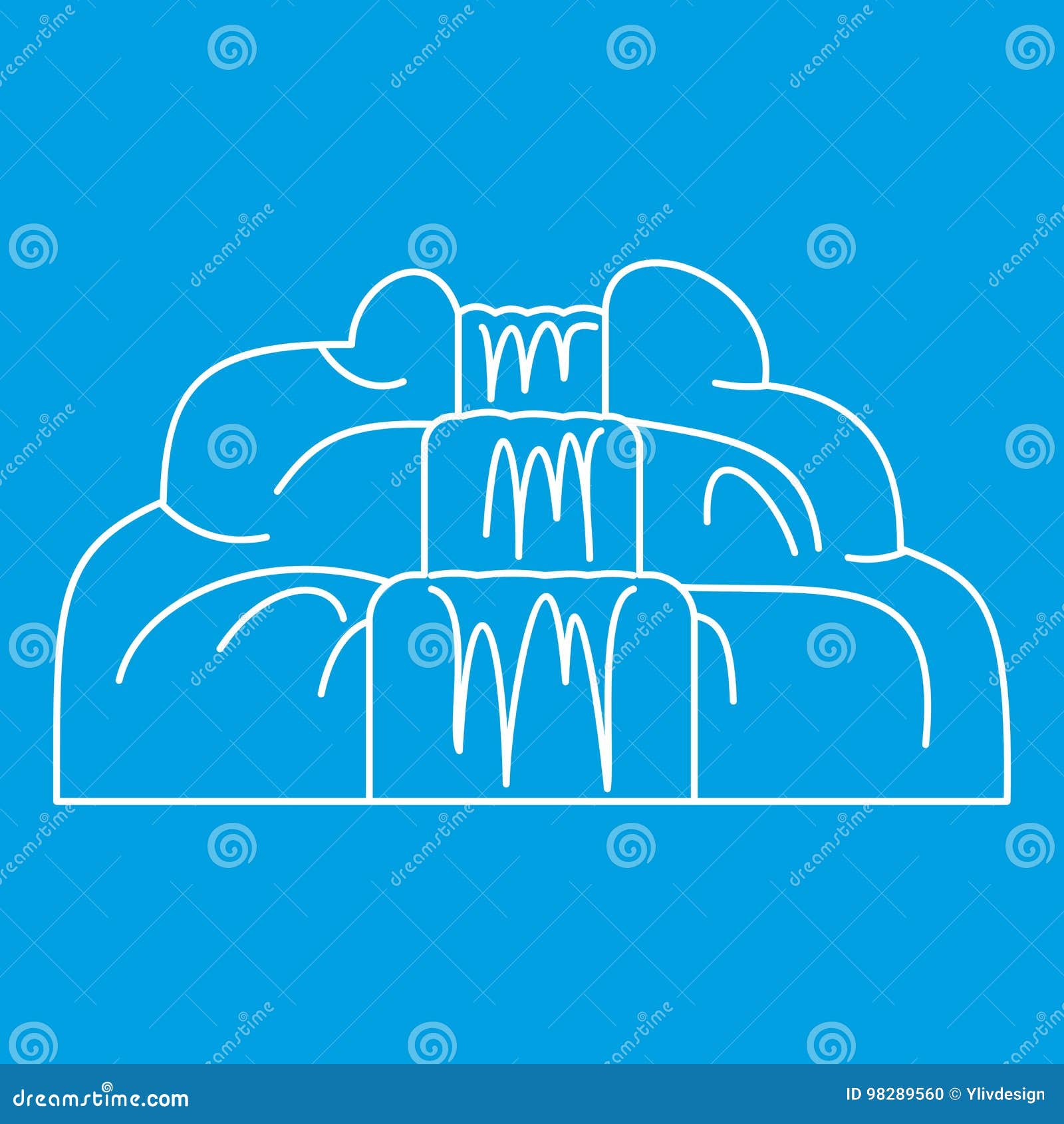 Waterfall Icon, Outline Style Stock Vector - Illustration of water ...