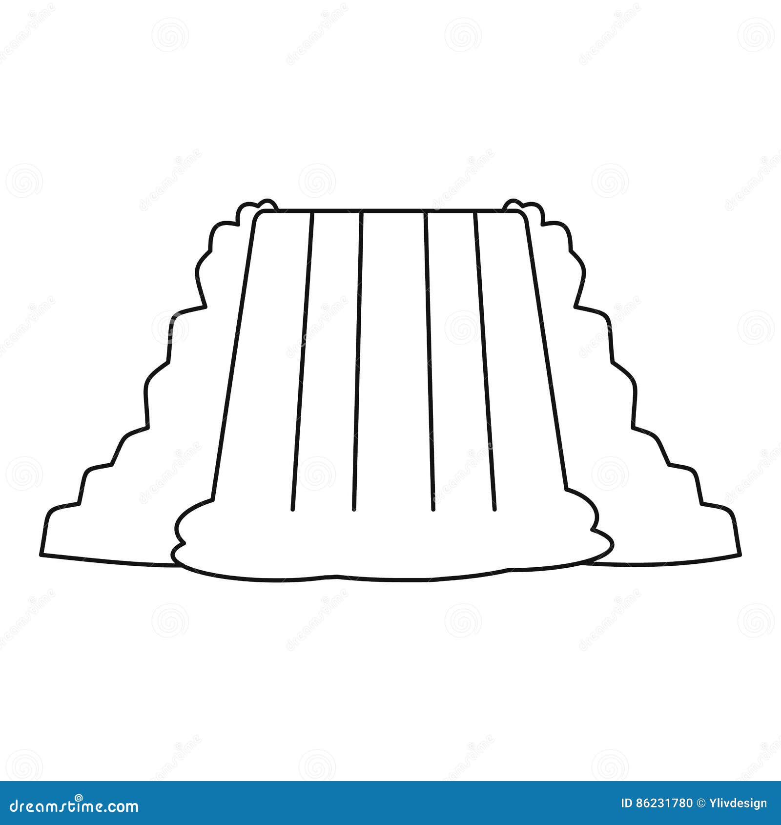 Waterfall Icon, Outline Style Stock Vector - Illustration of niagara ...