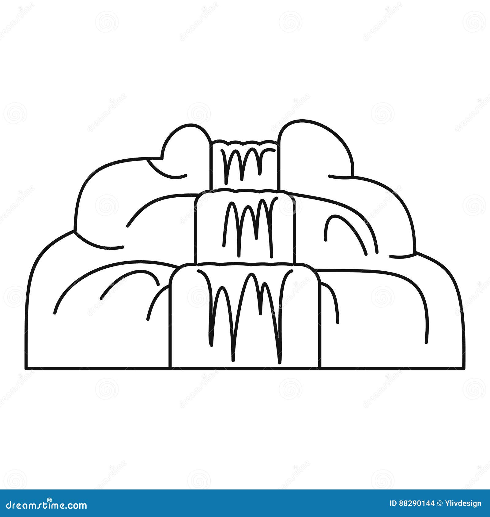 Waterfall Icon, Outline Style Stock Vector - Illustration of outdoor ...