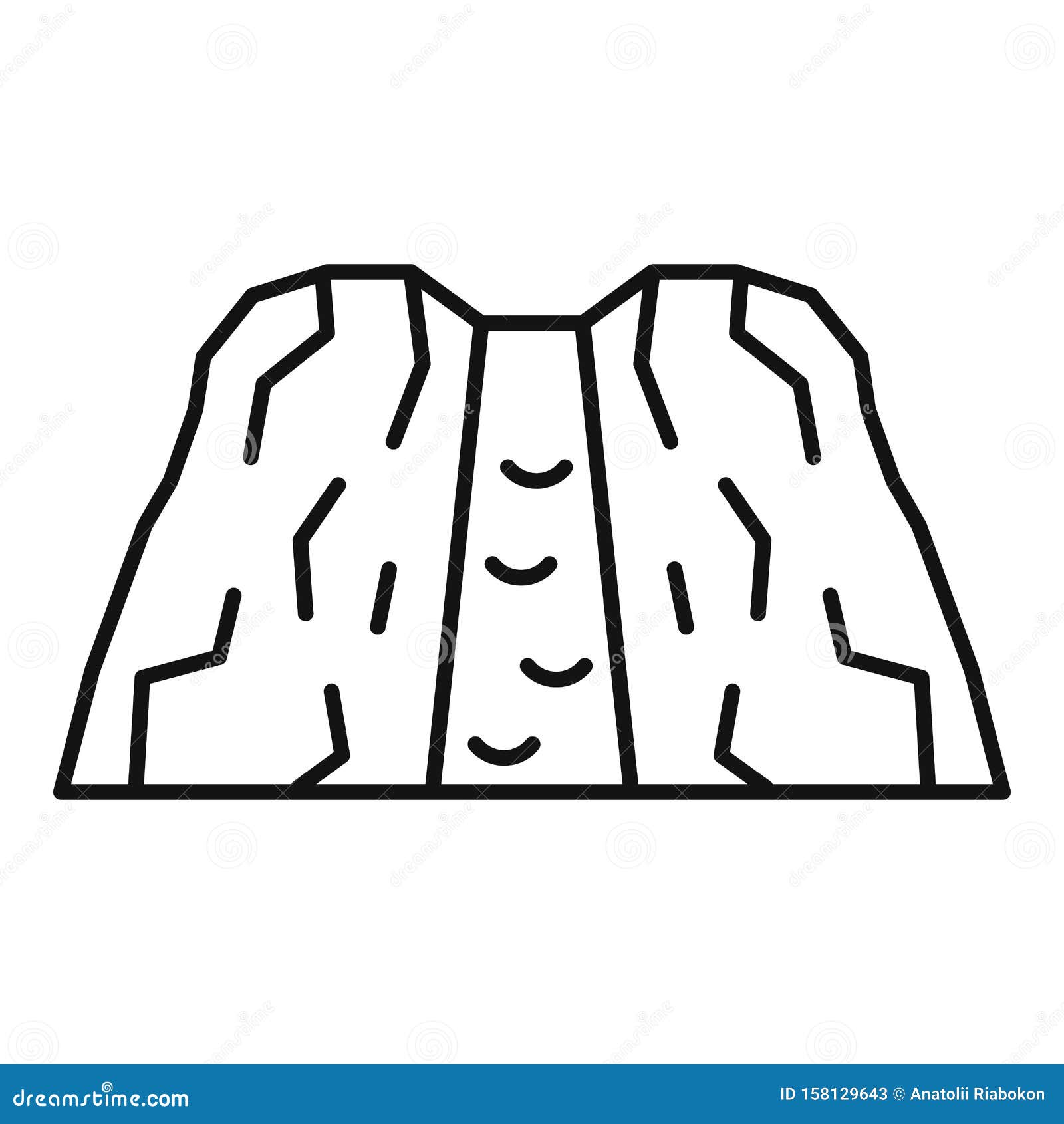 Waterfall Icon, Outline Style Stock Vector - Illustration of river ...