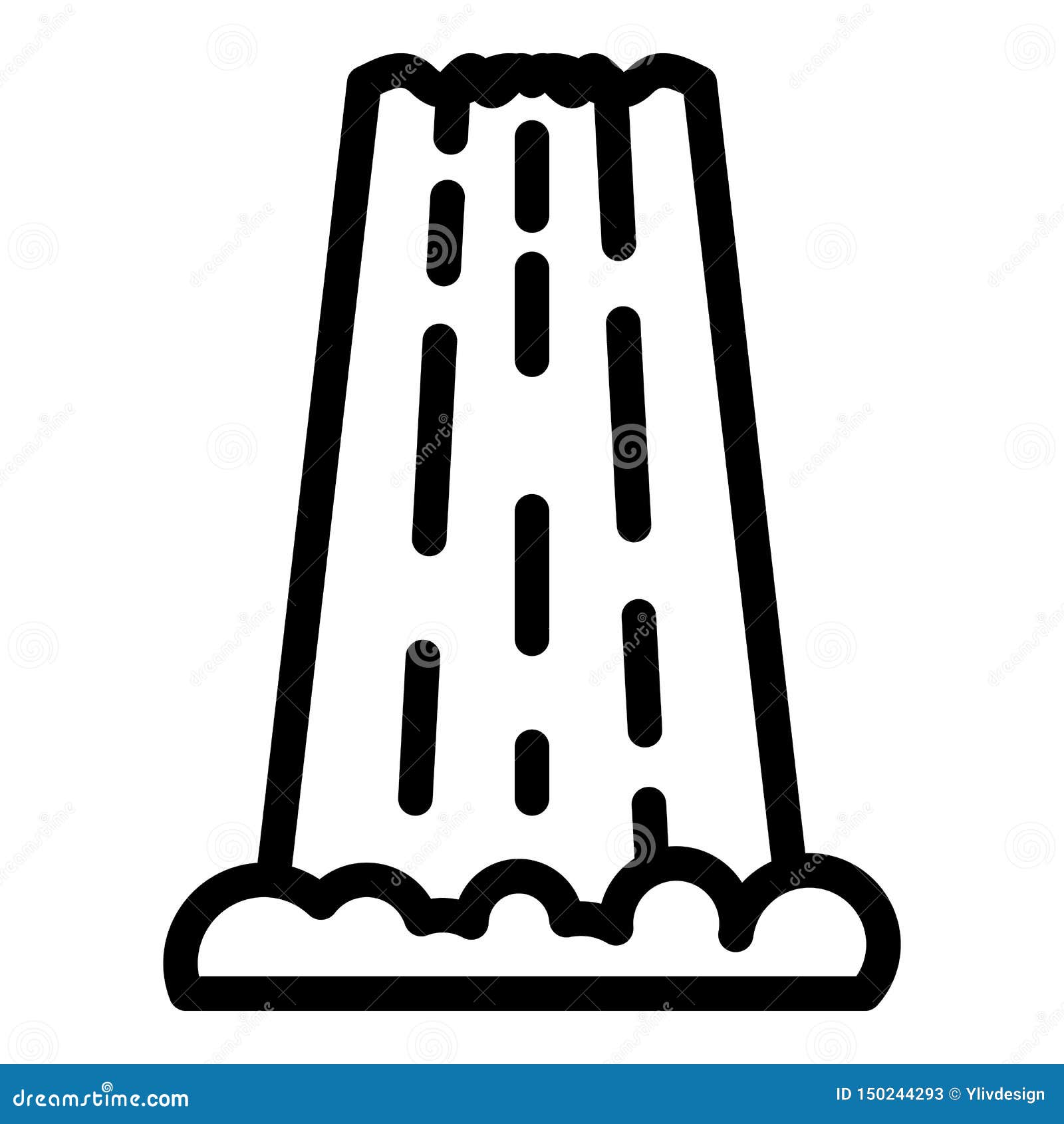 Waterfall Icon, Outline Style Stock Vector - Illustration of aqua, logo ...