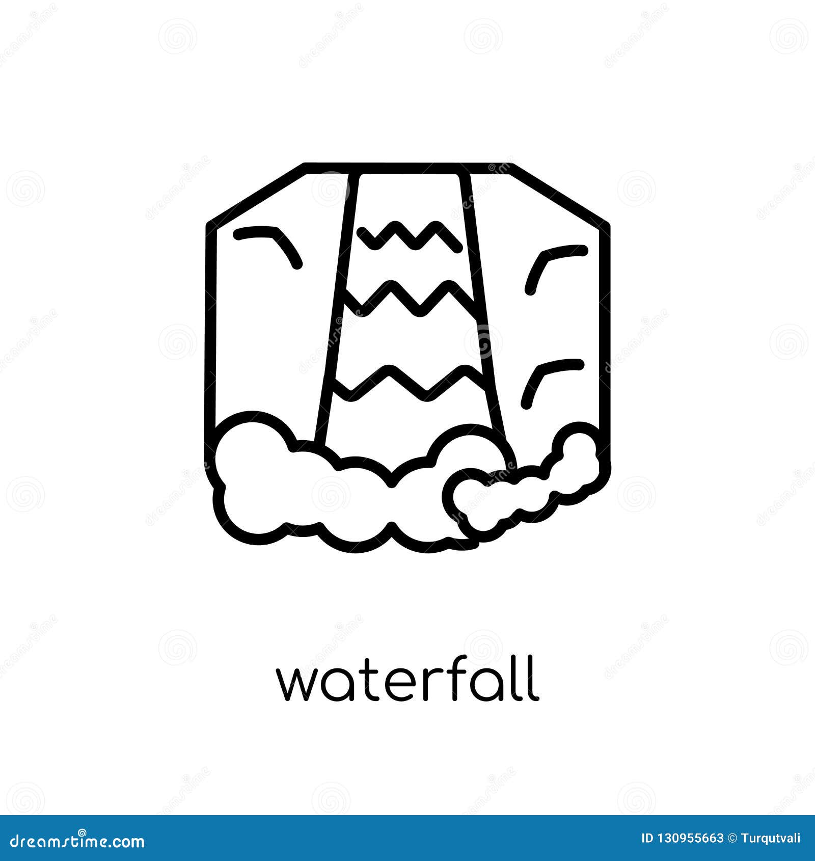 Waterfall Icon. Trendy Modern Flat Linear Vector Waterfall Icon Stock ...