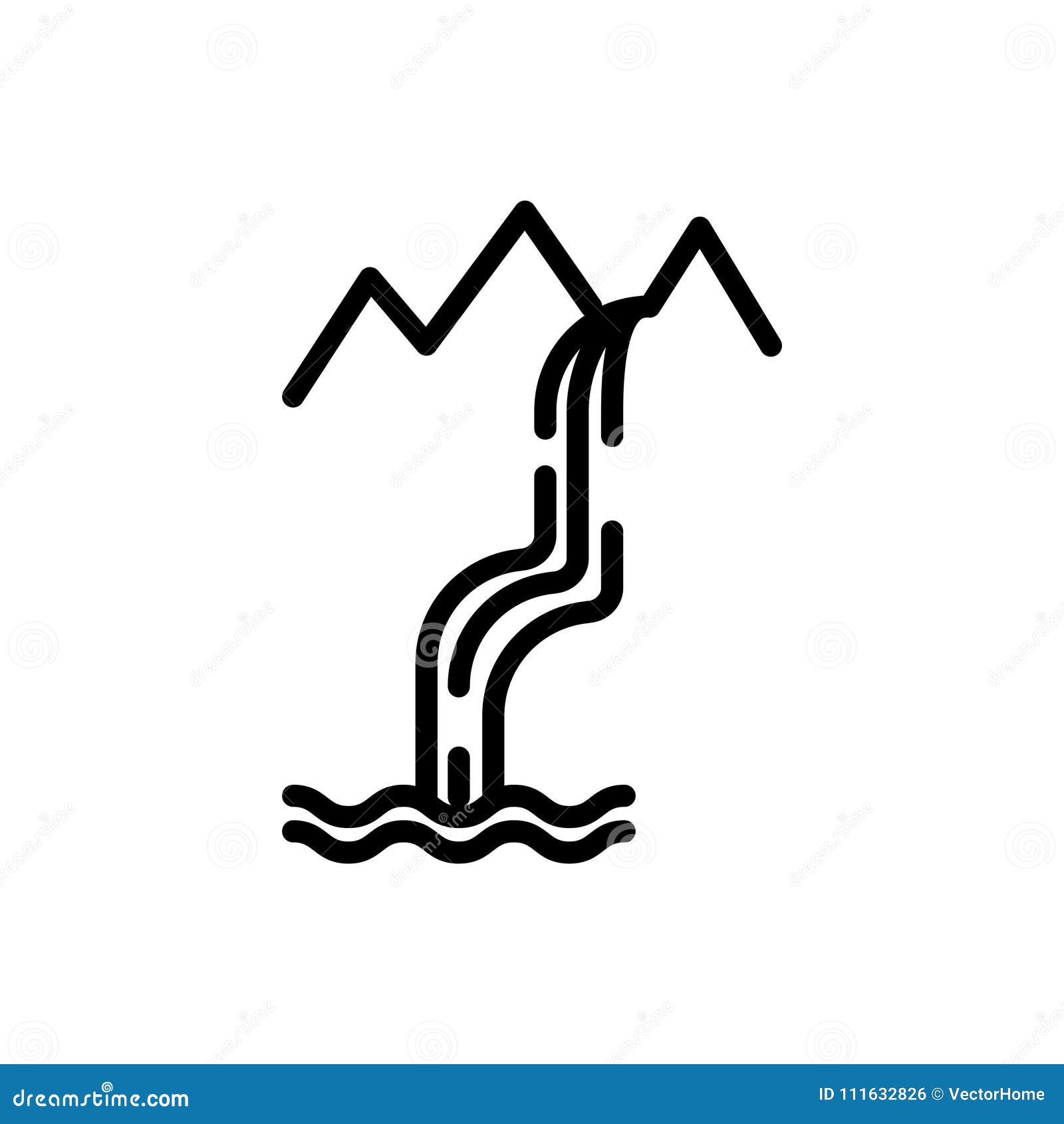 Waterfall Icon, Flat Style Vector Illustration | CartoonDealer.com ...