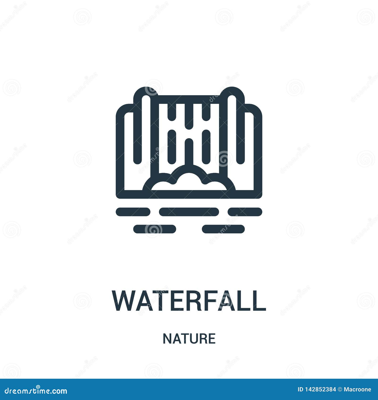 Waterfall Icon Vector from Nature Collection. Thin Line Waterfall ...