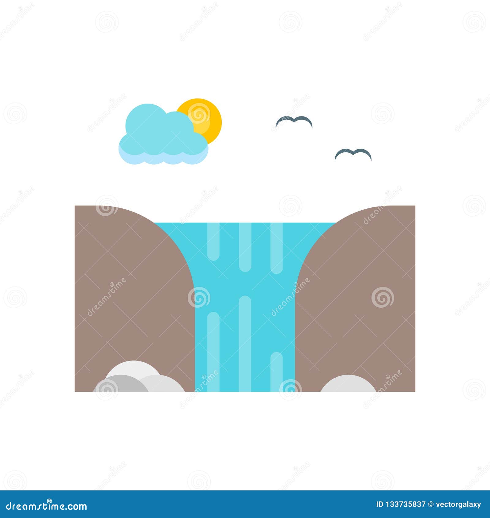 Waterfall Icon Vector Sign and Symbol Isolated on White Background ...