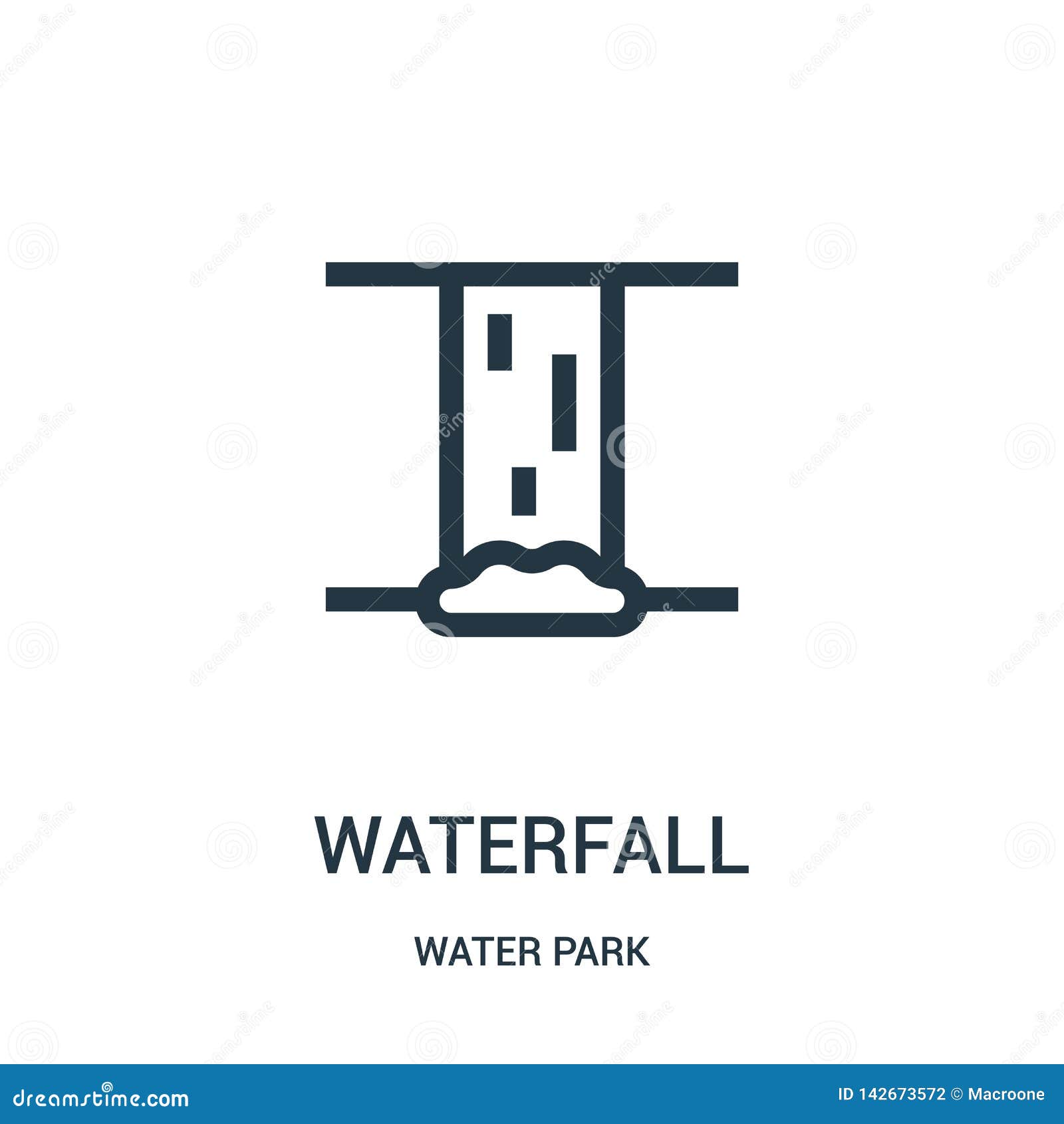 Waterfall Icon Vector from Water Park Collection. Thin Line Waterfall ...