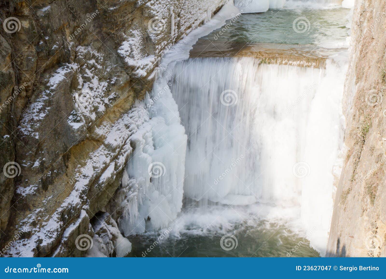 Waterfall in icy river stock image. Image of scenic, torrent - 23627047