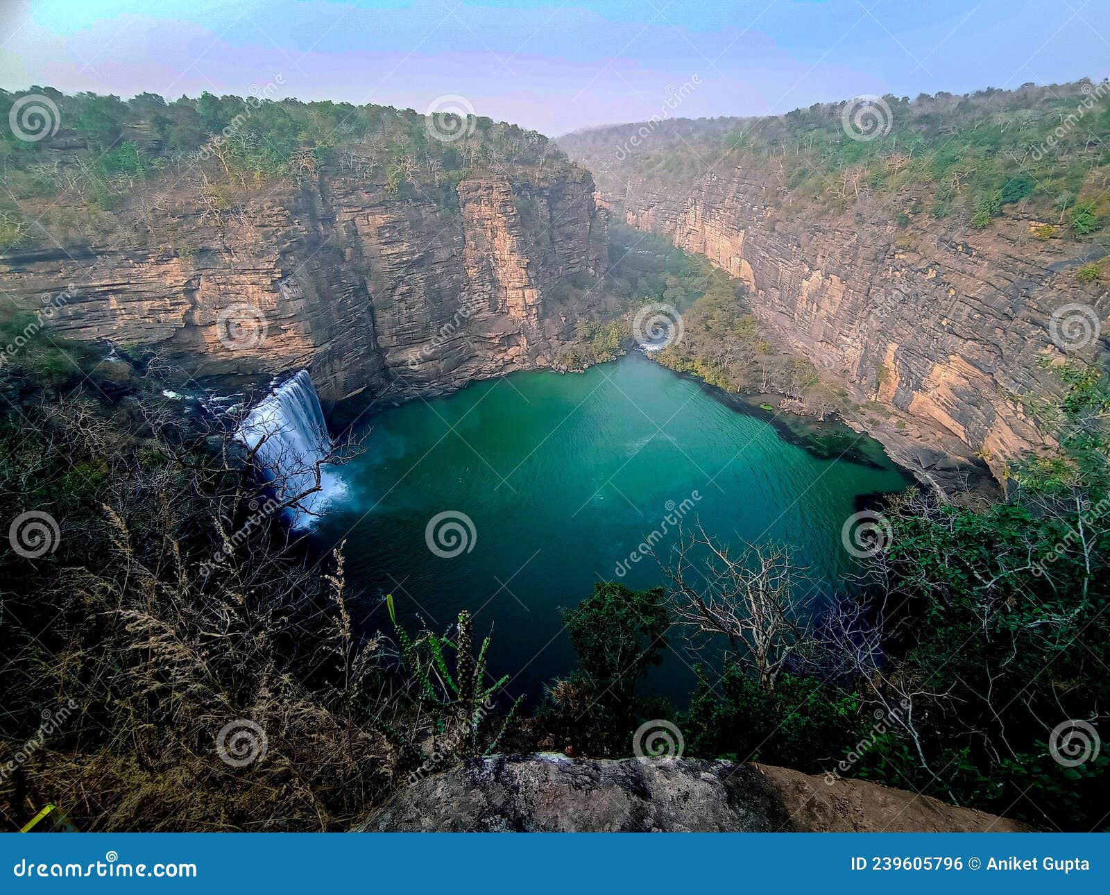 Waterfall in India stock photo. Image of devdari, chandauli - 239605796