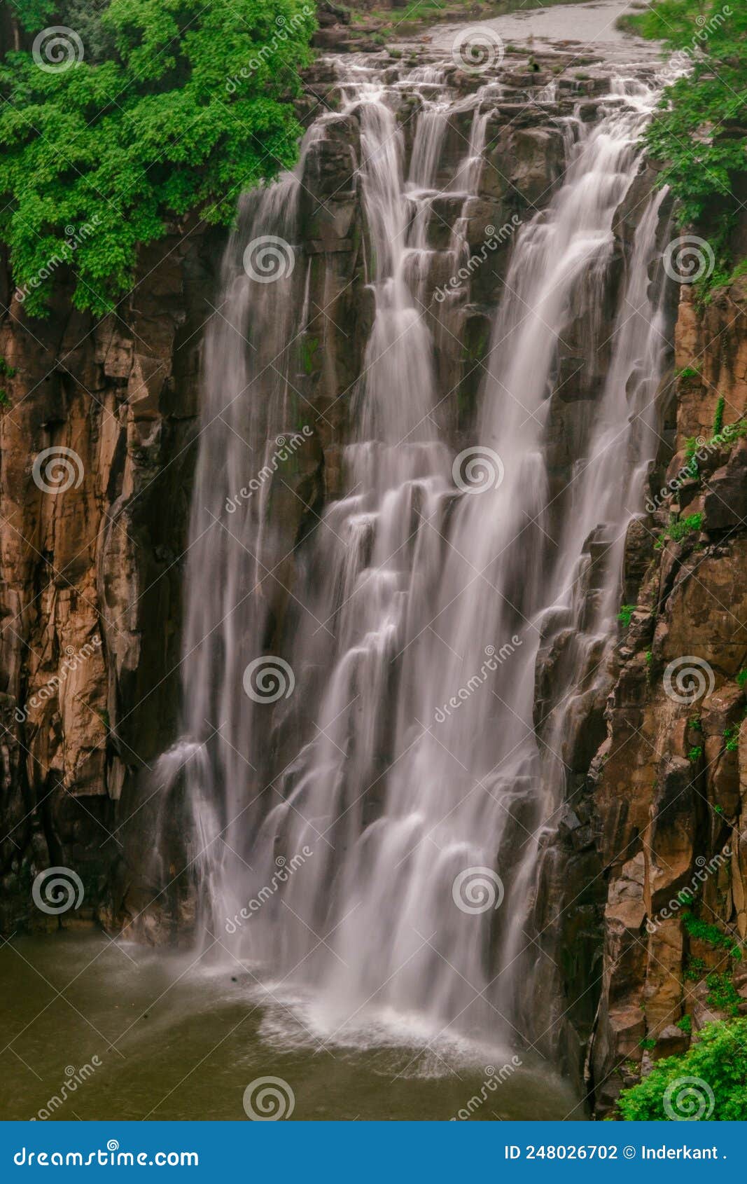 Waterfall stock photo. Image of indore, green, waterfall - 248026702