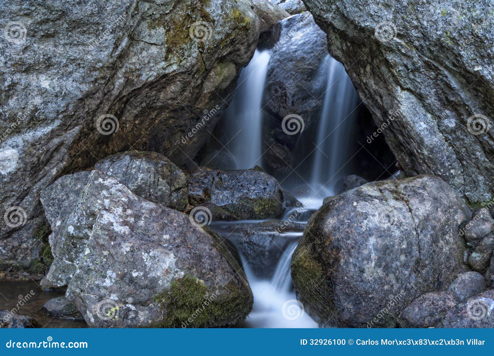 Waterfall inside a cave stock photo. Image of cascade - 32926100