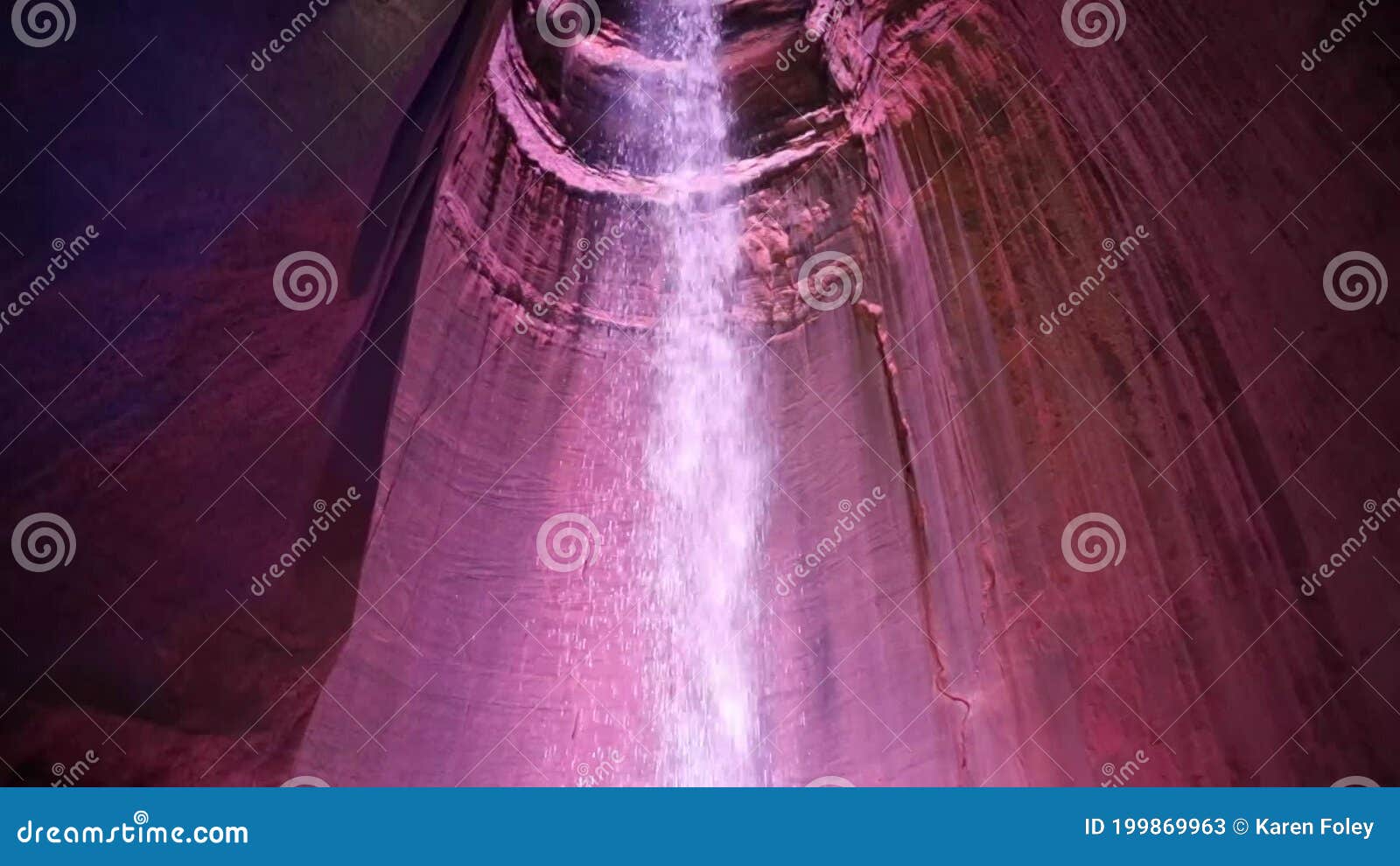 Waterfall inside cave stock video. Video of panning - 199869963