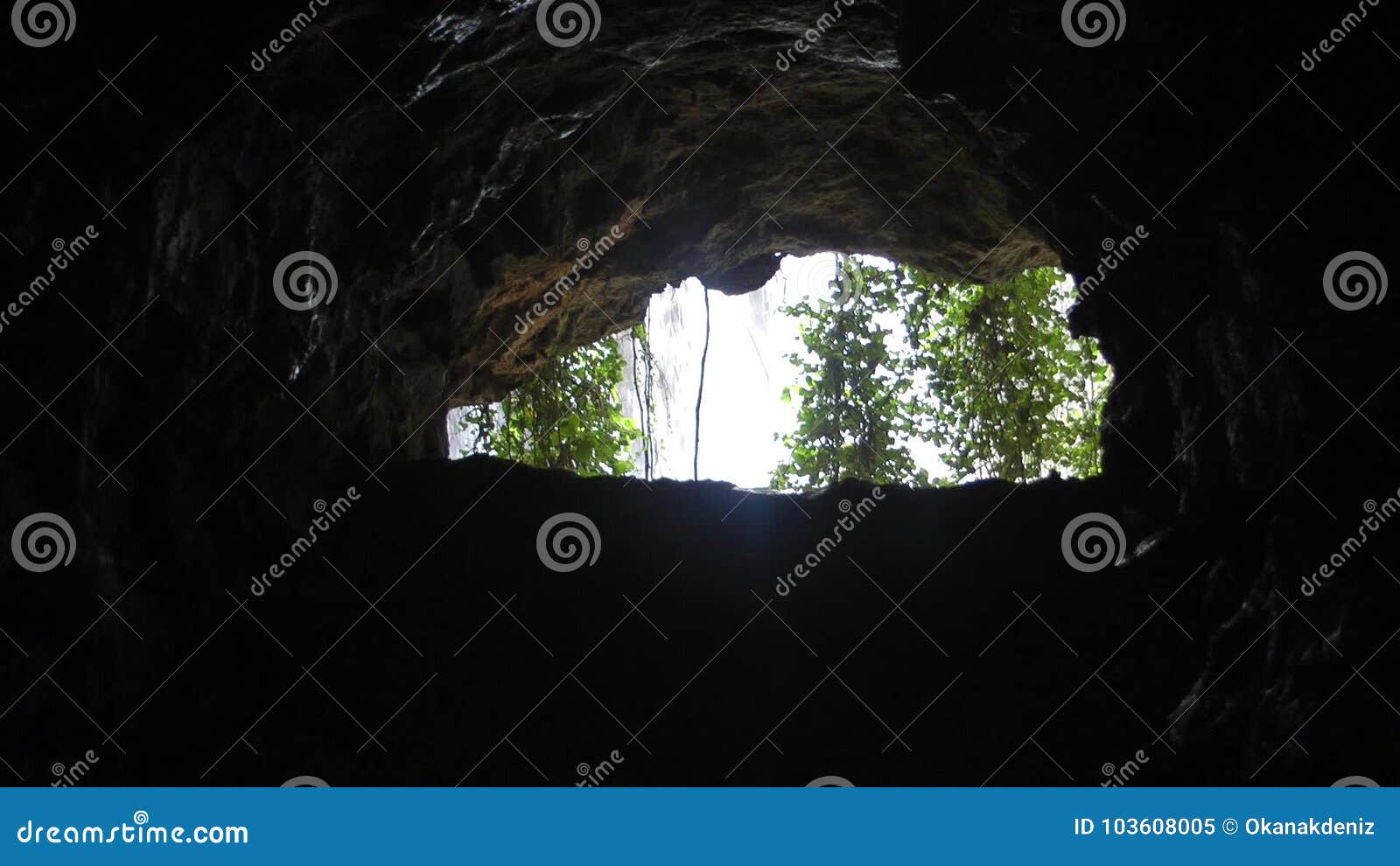 Waterfall Inside the Dark Cave Stock Video - Video of cascade, motion ...
