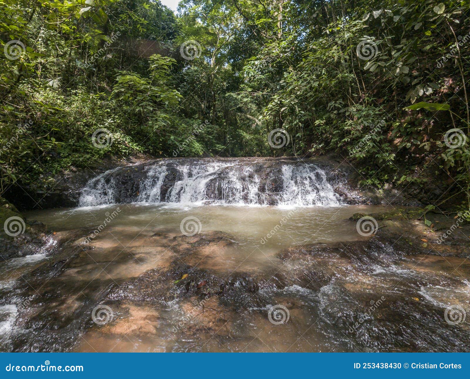 Waterfall Inside the Mountains of Panama Stock Photo - Image of hike ...