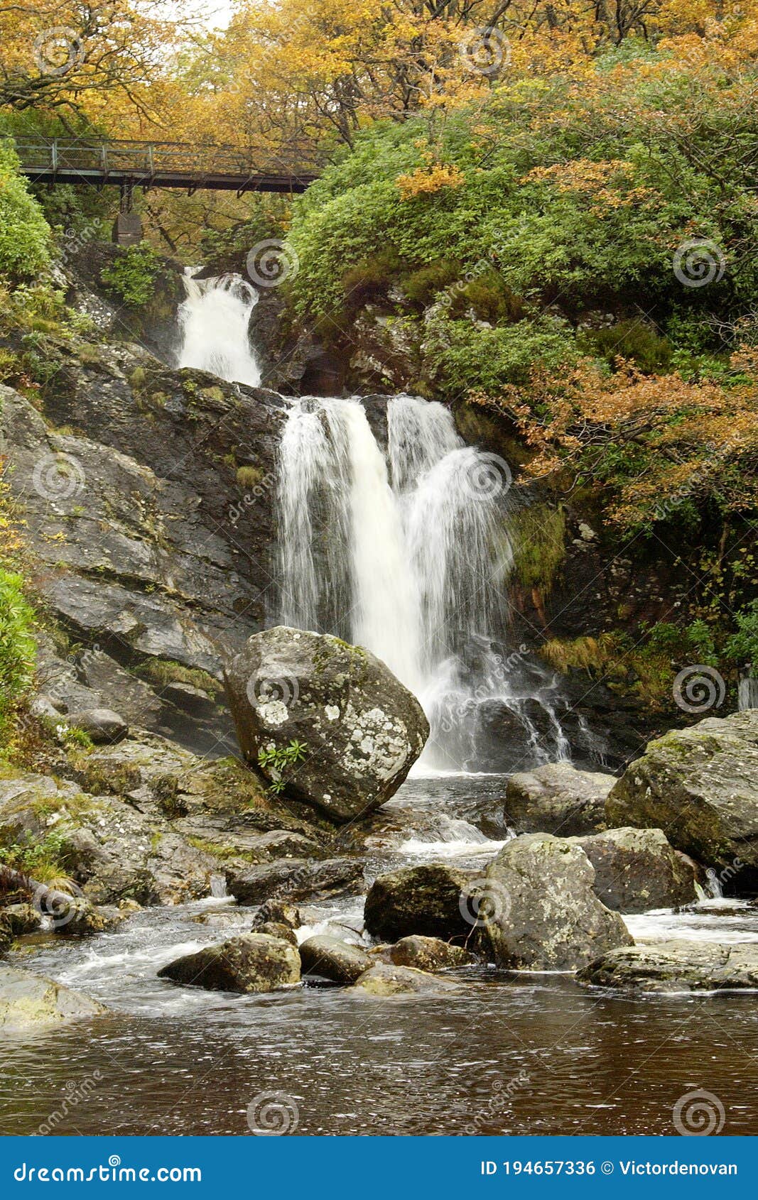 Waterfall at Inversnaid on Loch Lomond in Autumn Stock Photo - Image of ...