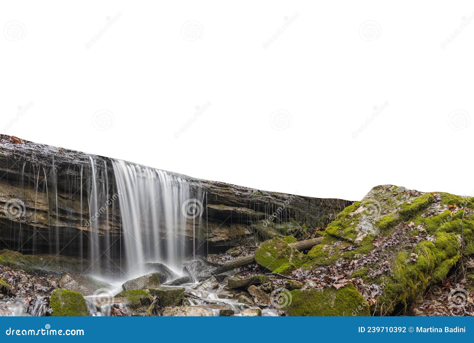 Waterfall Isolated on White Background Stock Photo - Image of national ...