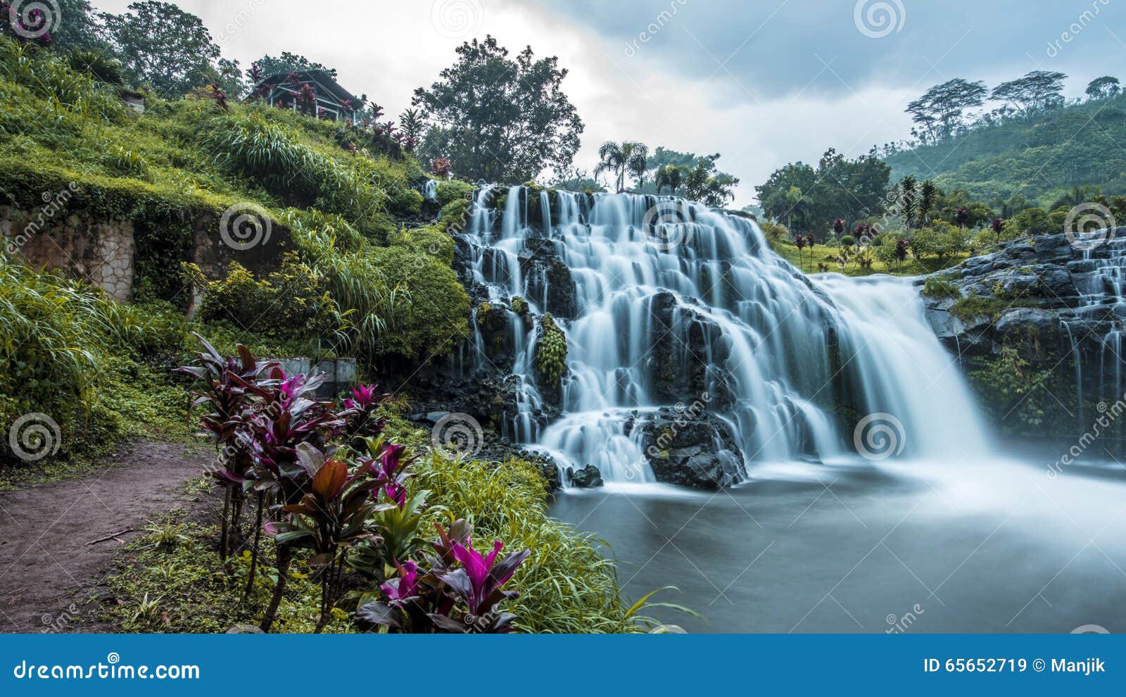 Waterfall in Java stock image. Image of java, madakaripura - 65652719