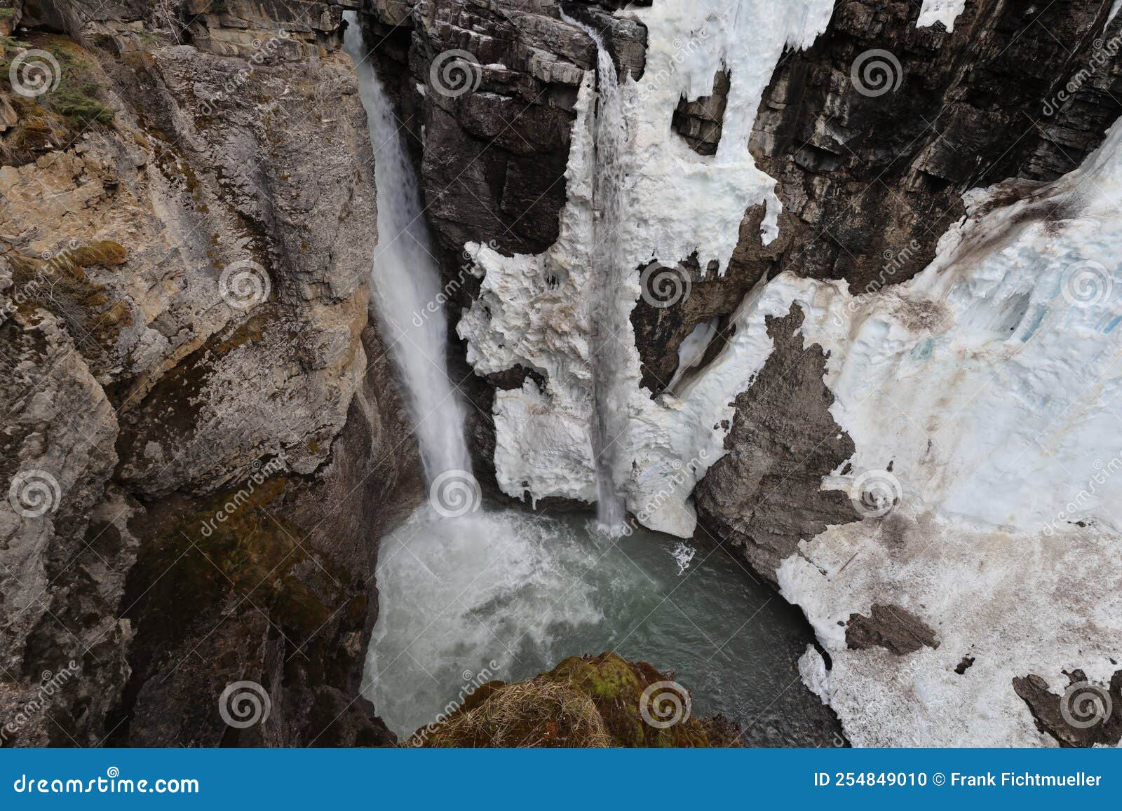 Waterfall in Johnston Canyon Banff National Park Stock Photo - Image of ...