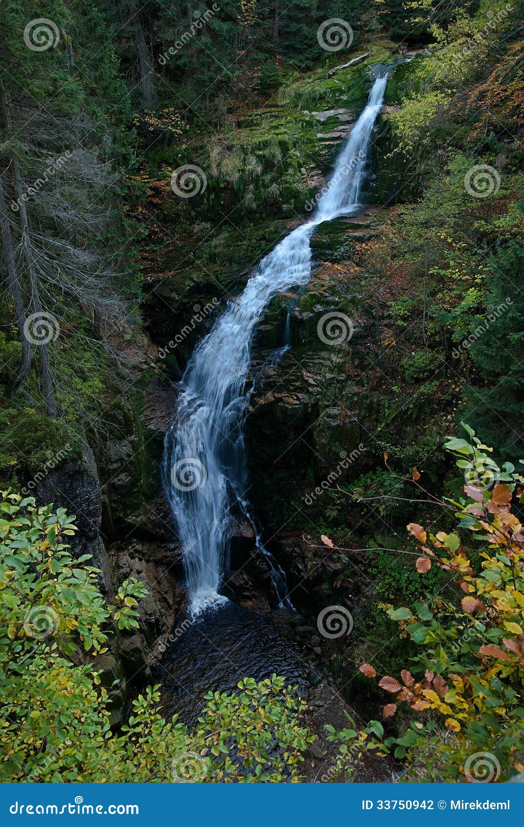Waterfall Kamienczyk, Giant Mountain Stock Photo - Image of nature ...