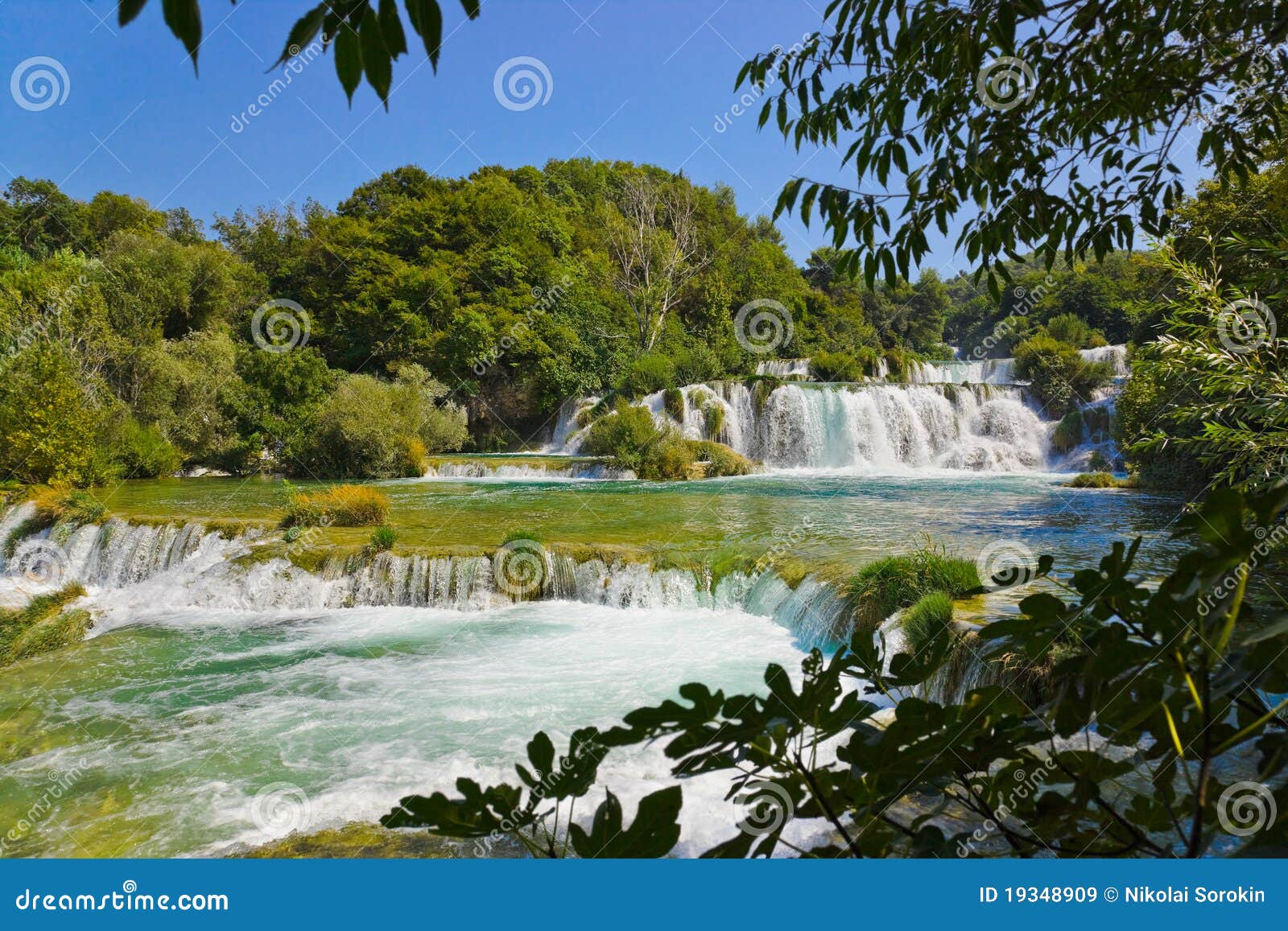 Waterfall KRKA in Croatia stock image. Image of beach - 19348909