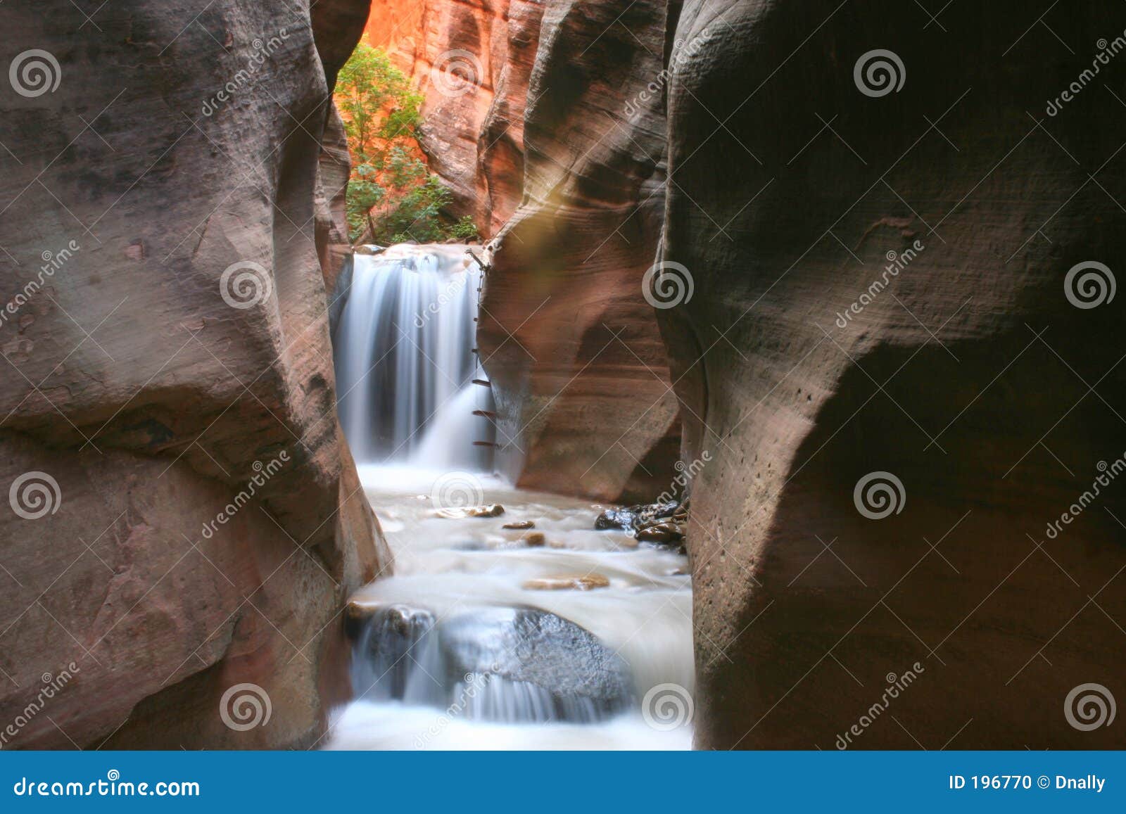 Waterfall And Ladder In National Park Mala Fatra Royalty-Free Stock ...
